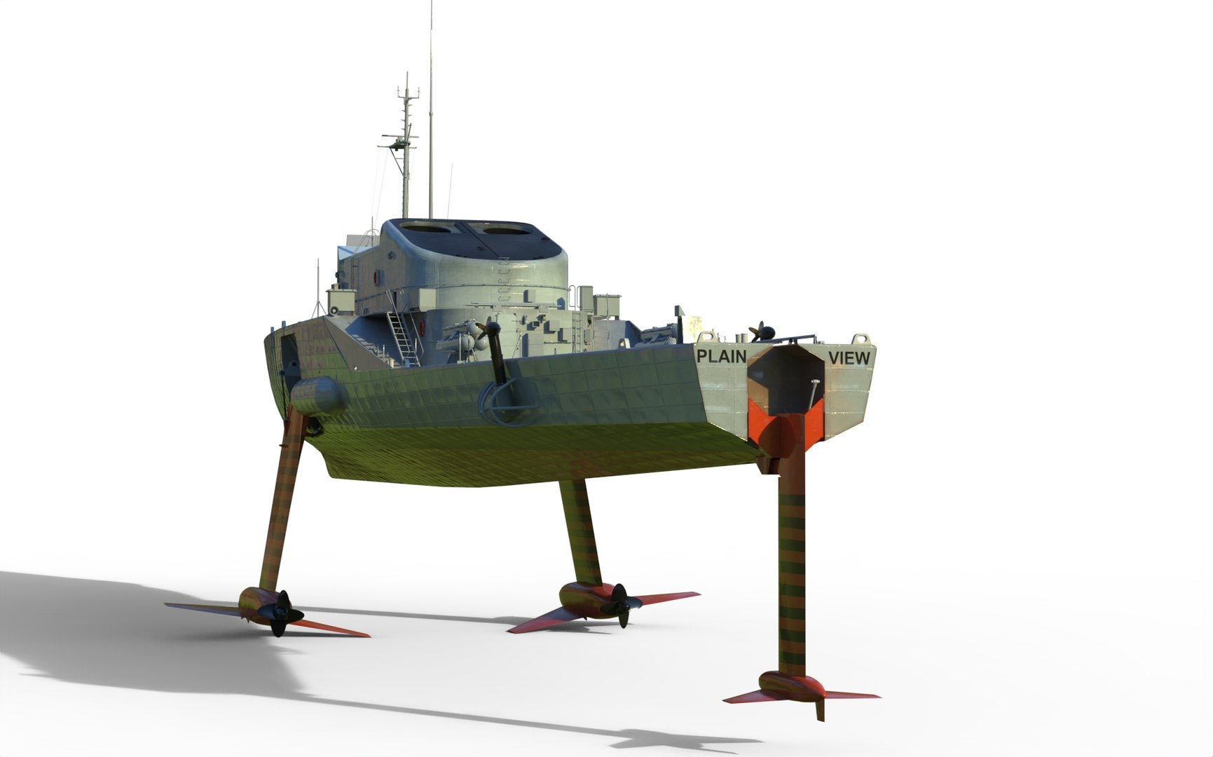 3D USS Plainview AGEH Hydrofoil Ship - TurboSquid 2184060