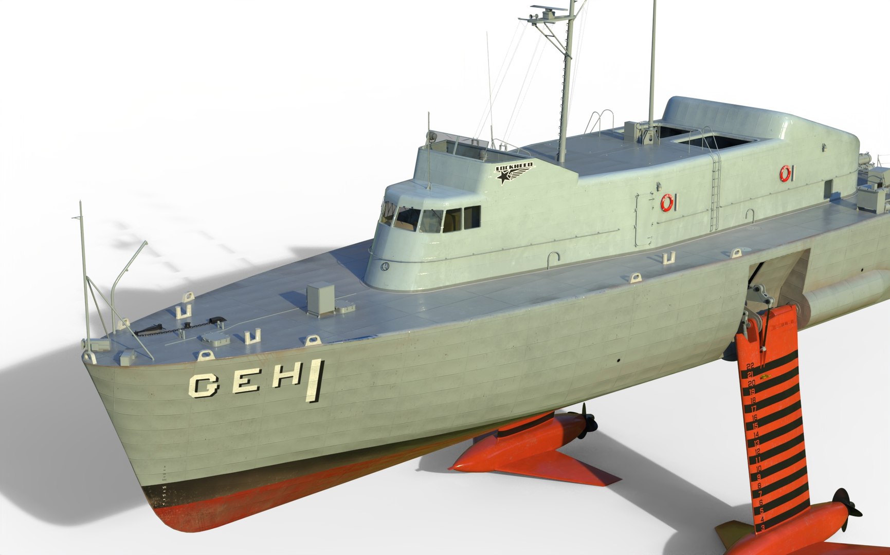 3D USS Plainview AGEH Hydrofoil Ship - TurboSquid 2184060