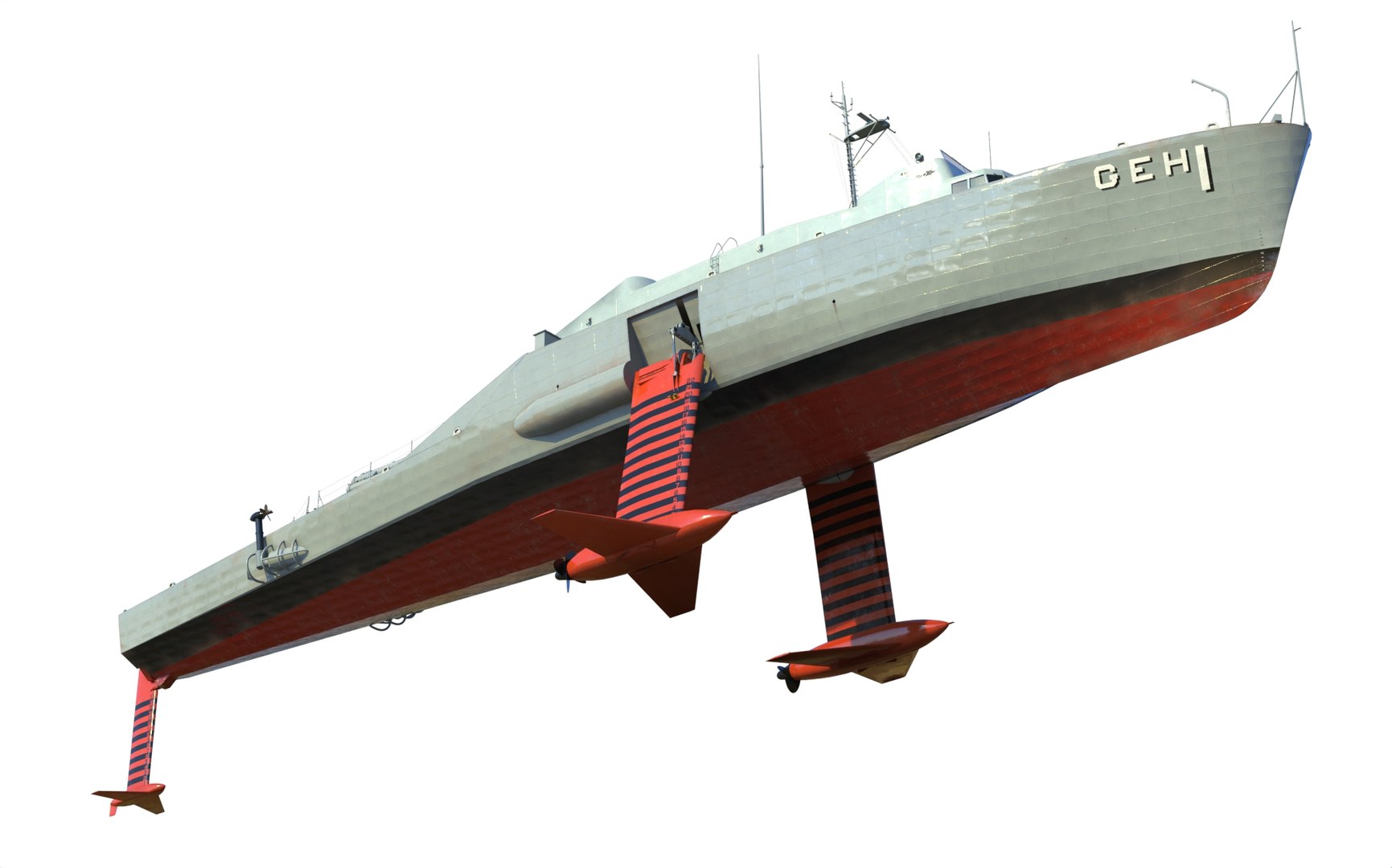 3D USS Plainview AGEH Hydrofoil Ship - TurboSquid 2184060