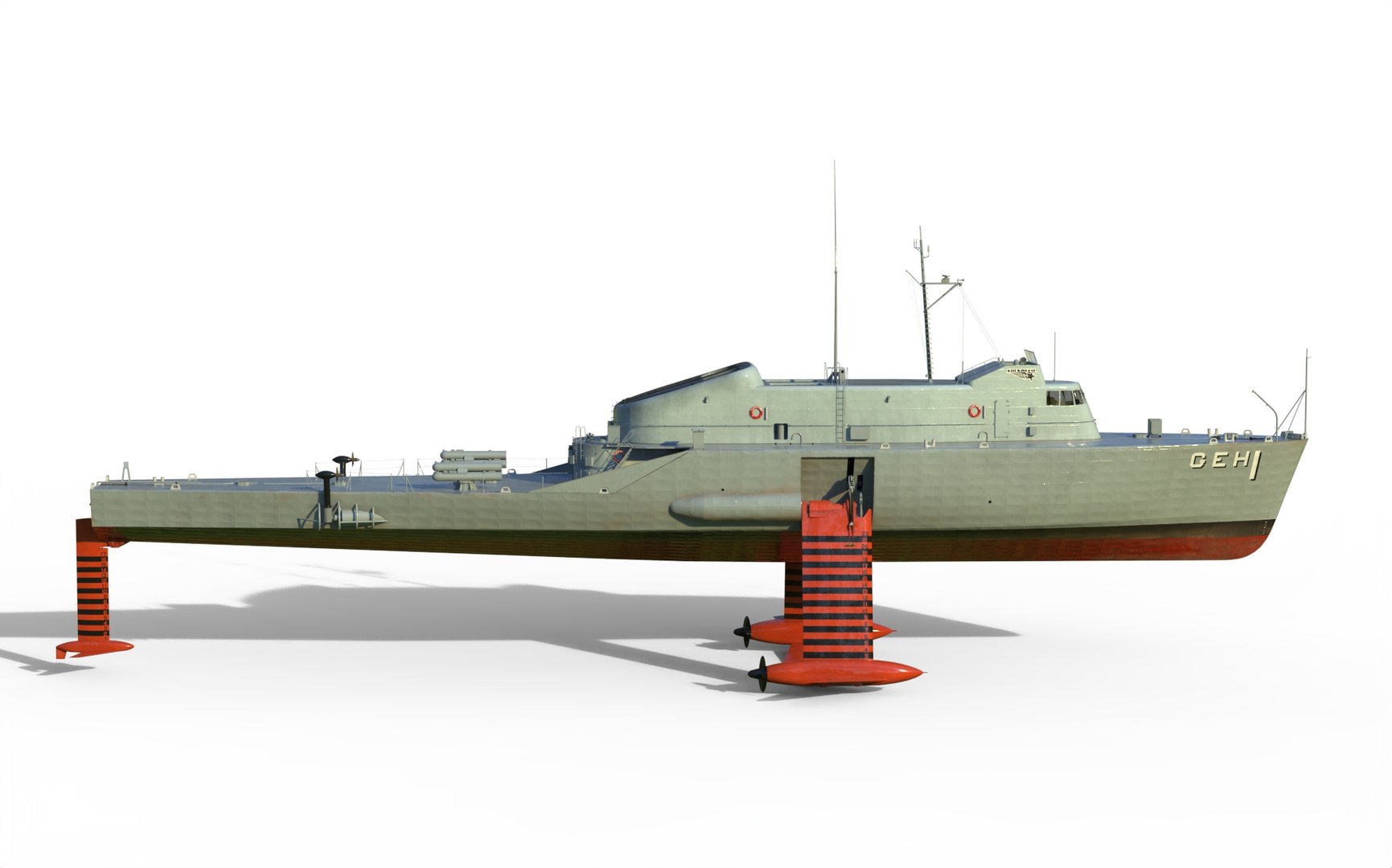 3D USS Plainview AGEH Hydrofoil Ship - TurboSquid 2184060