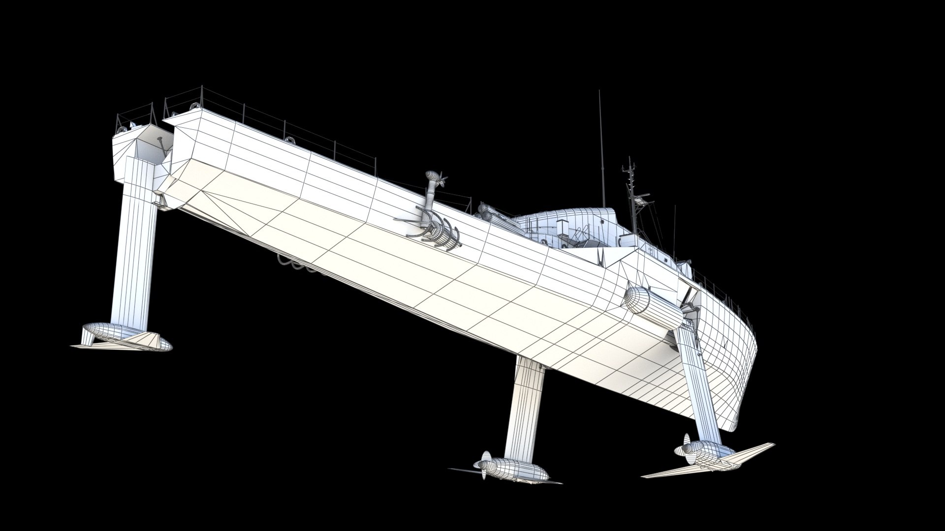 3D USS Plainview AGEH Hydrofoil Ship - TurboSquid 2184060
