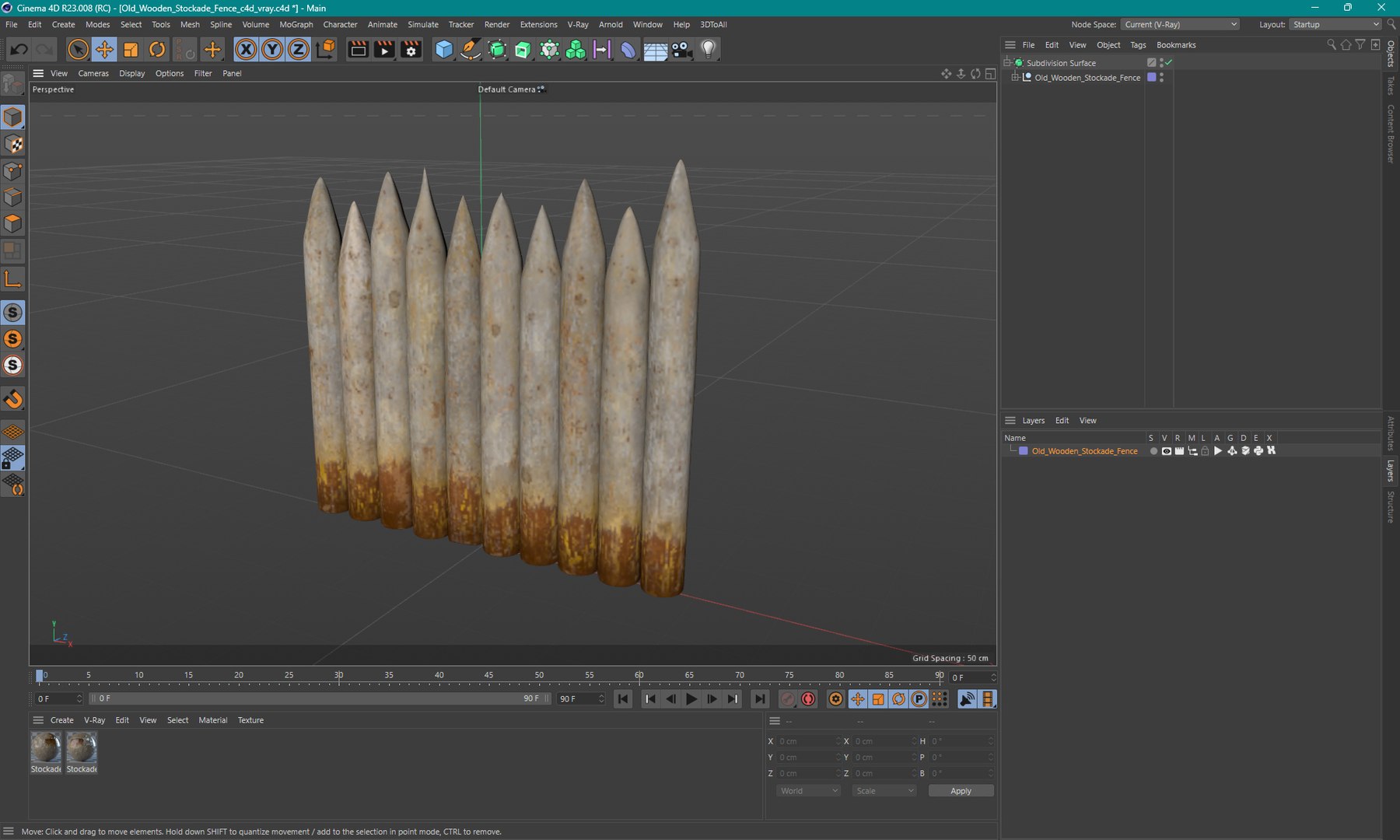 Old Wooden Stockade Fence 3D Model - TurboSquid 2349399