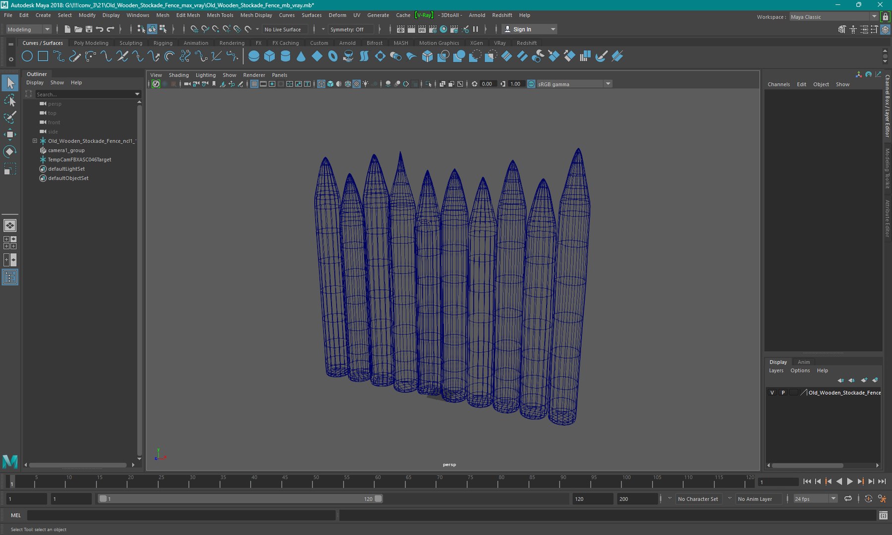 Old Wooden Stockade Fence 3D Model - TurboSquid 2349399