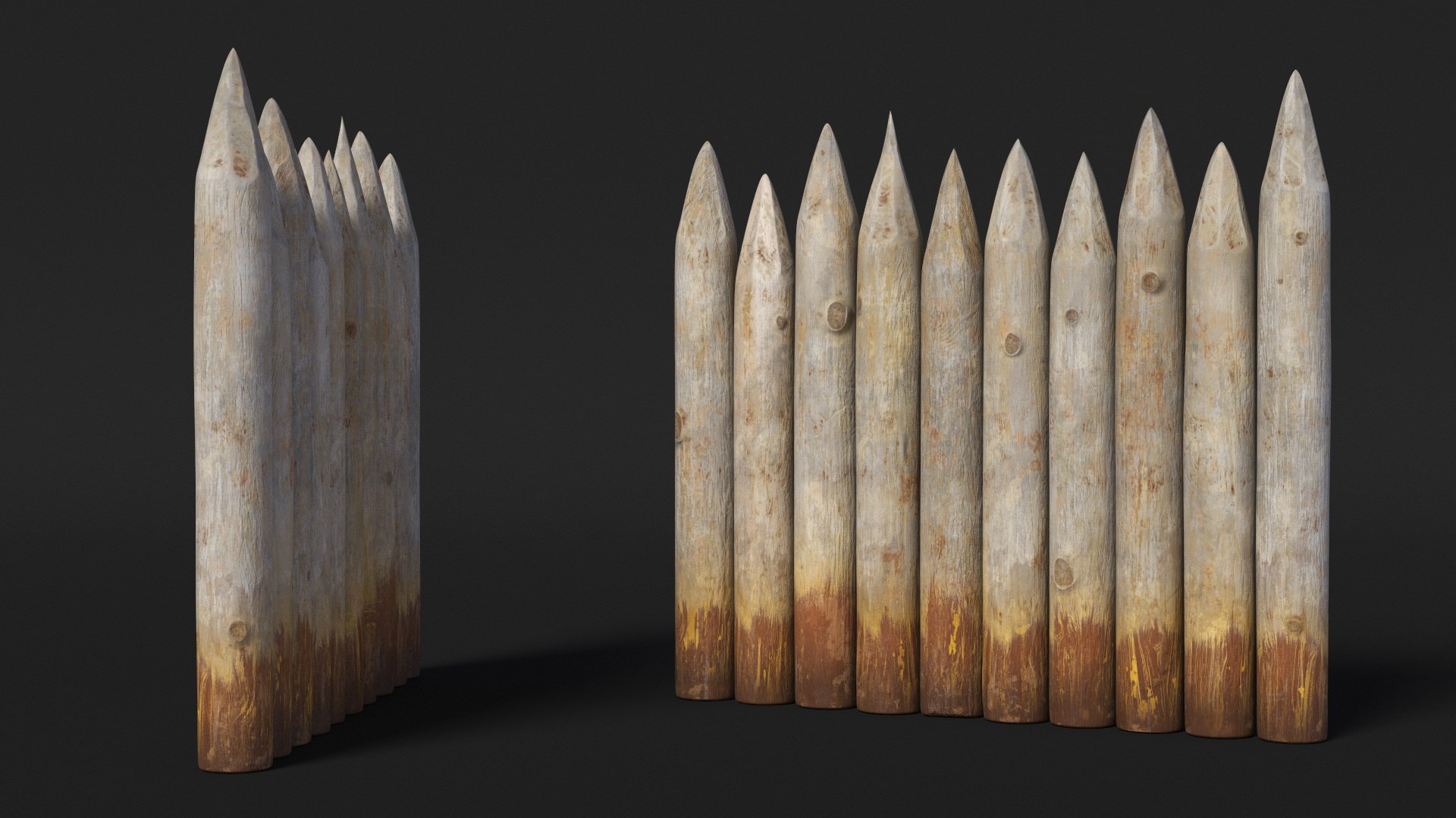 Old Wooden Stockade Fence 3D Model - TurboSquid 2349399