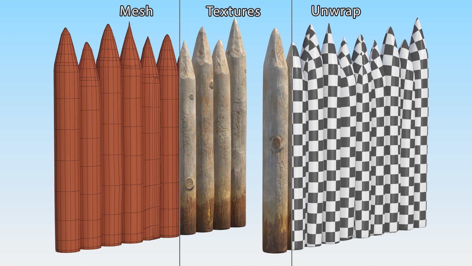 Old Wooden Stockade Fence 3D Model - TurboSquid 2349399