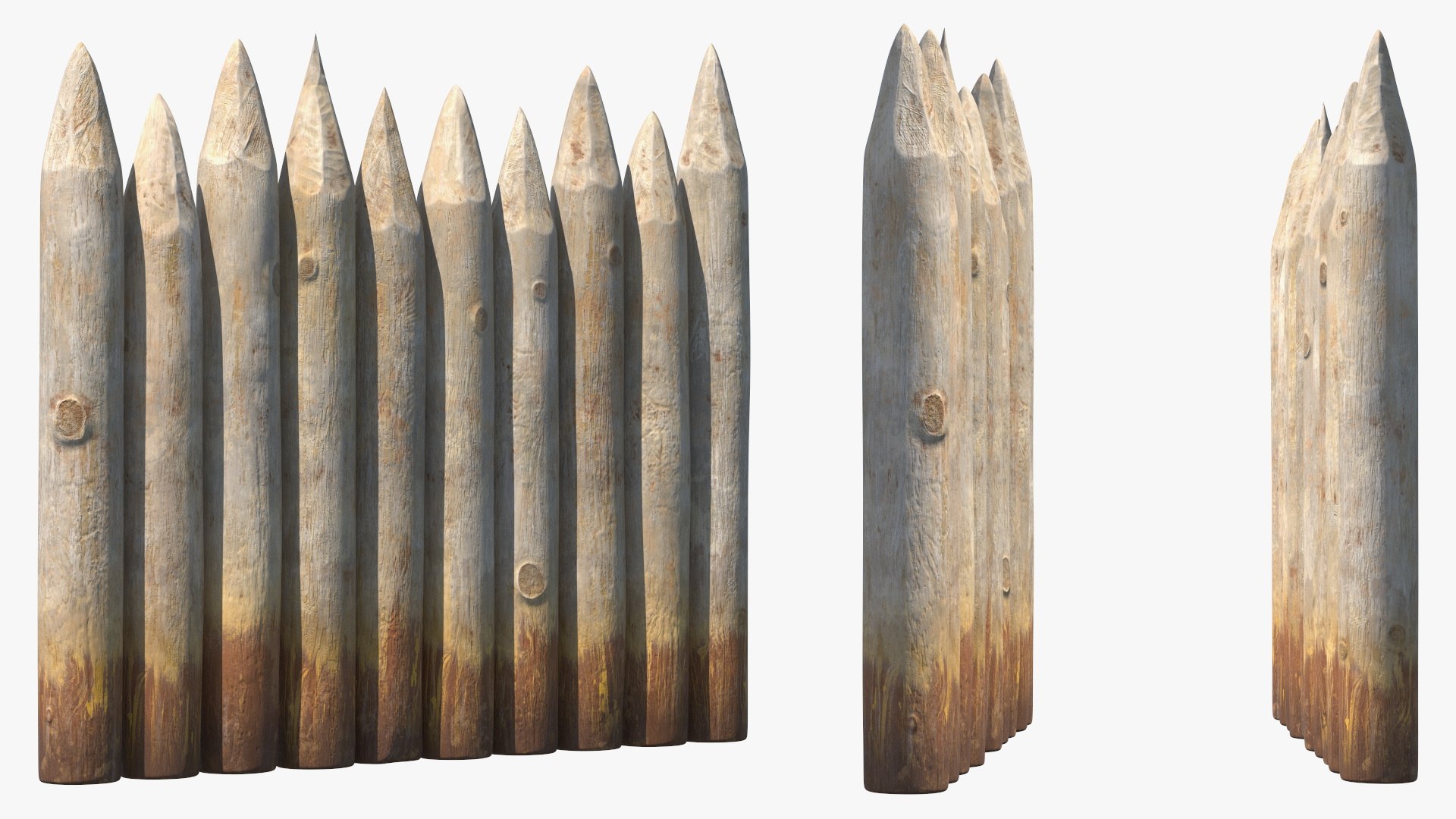 Old Wooden Stockade Fence 3D Model - TurboSquid 2349399