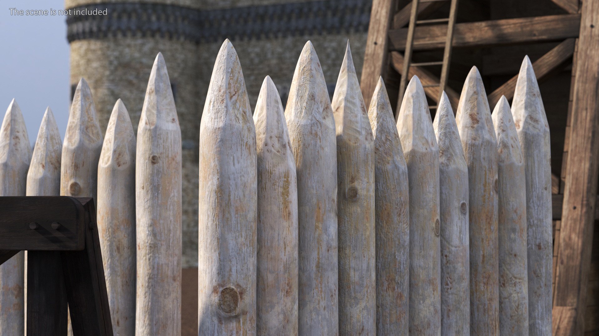 Old Wooden Stockade Fence 3D Model - TurboSquid 2349399