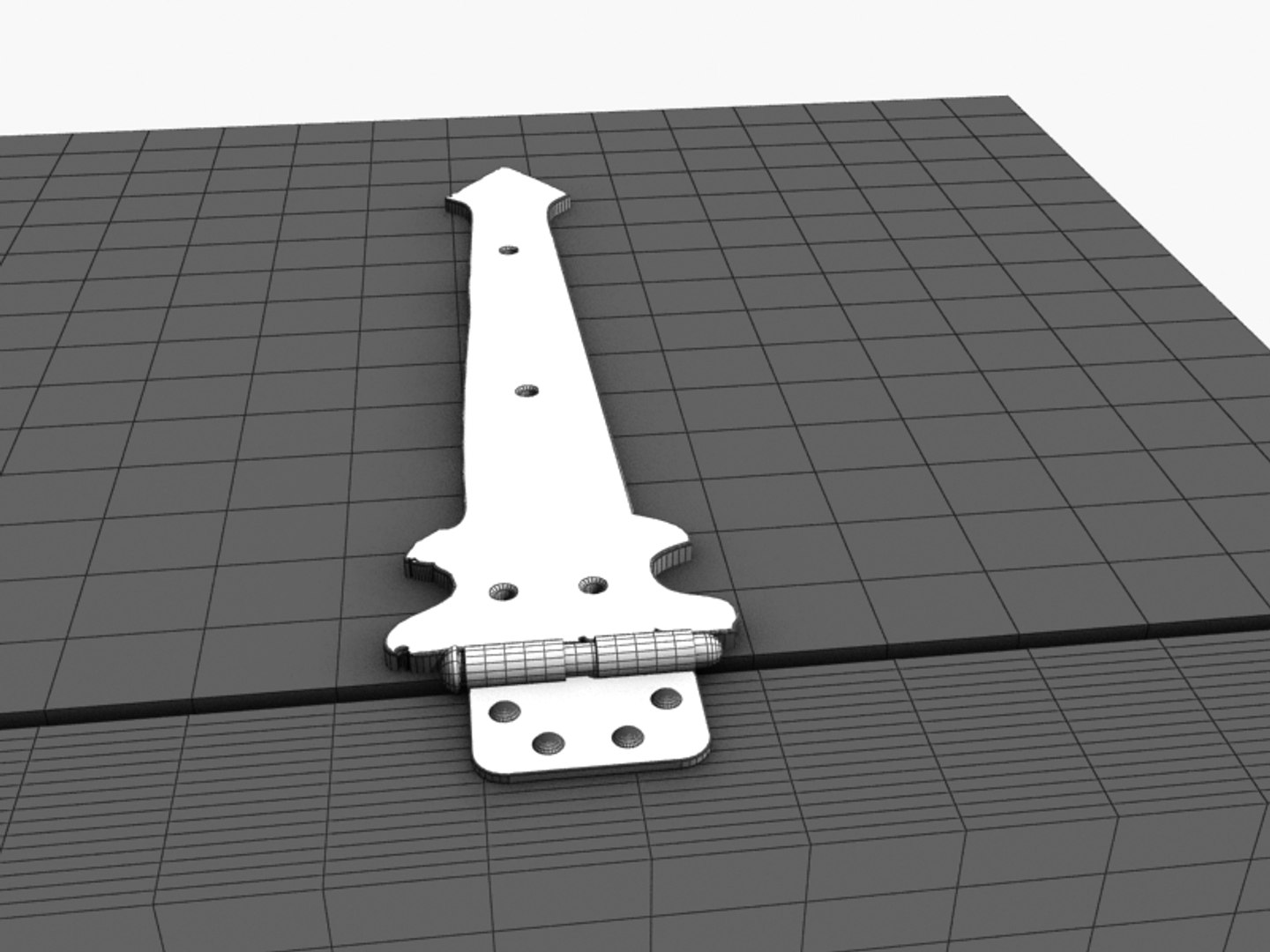 maya retro old door hinge