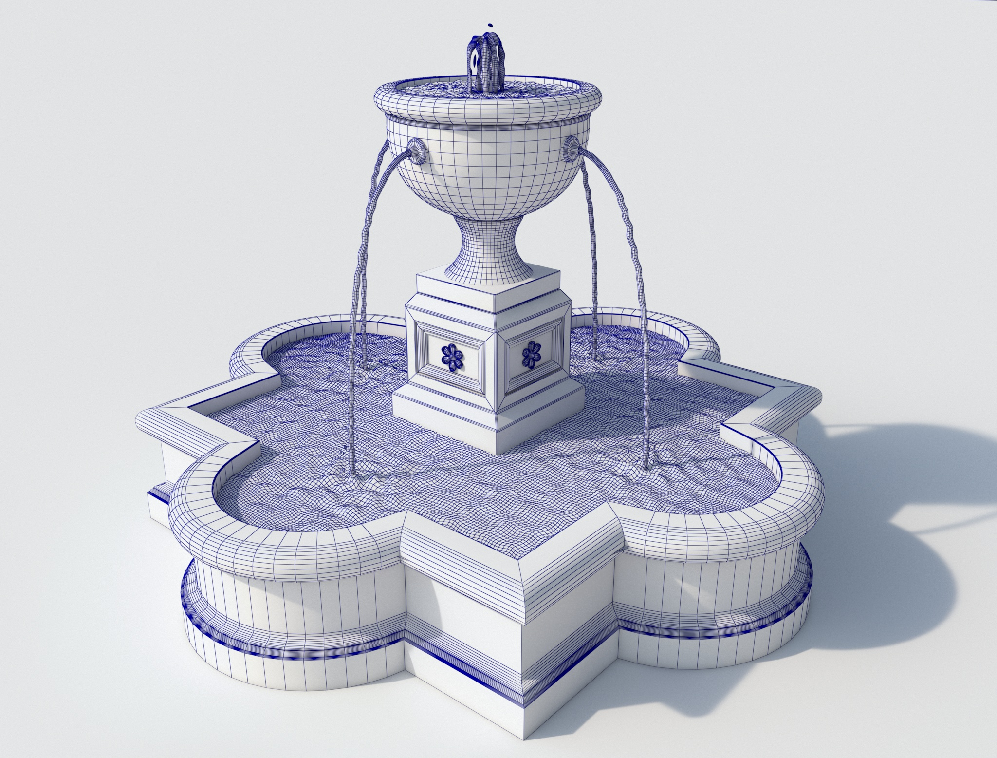 classic fountain water 3d model