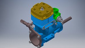 Free Car Engine 3d Model