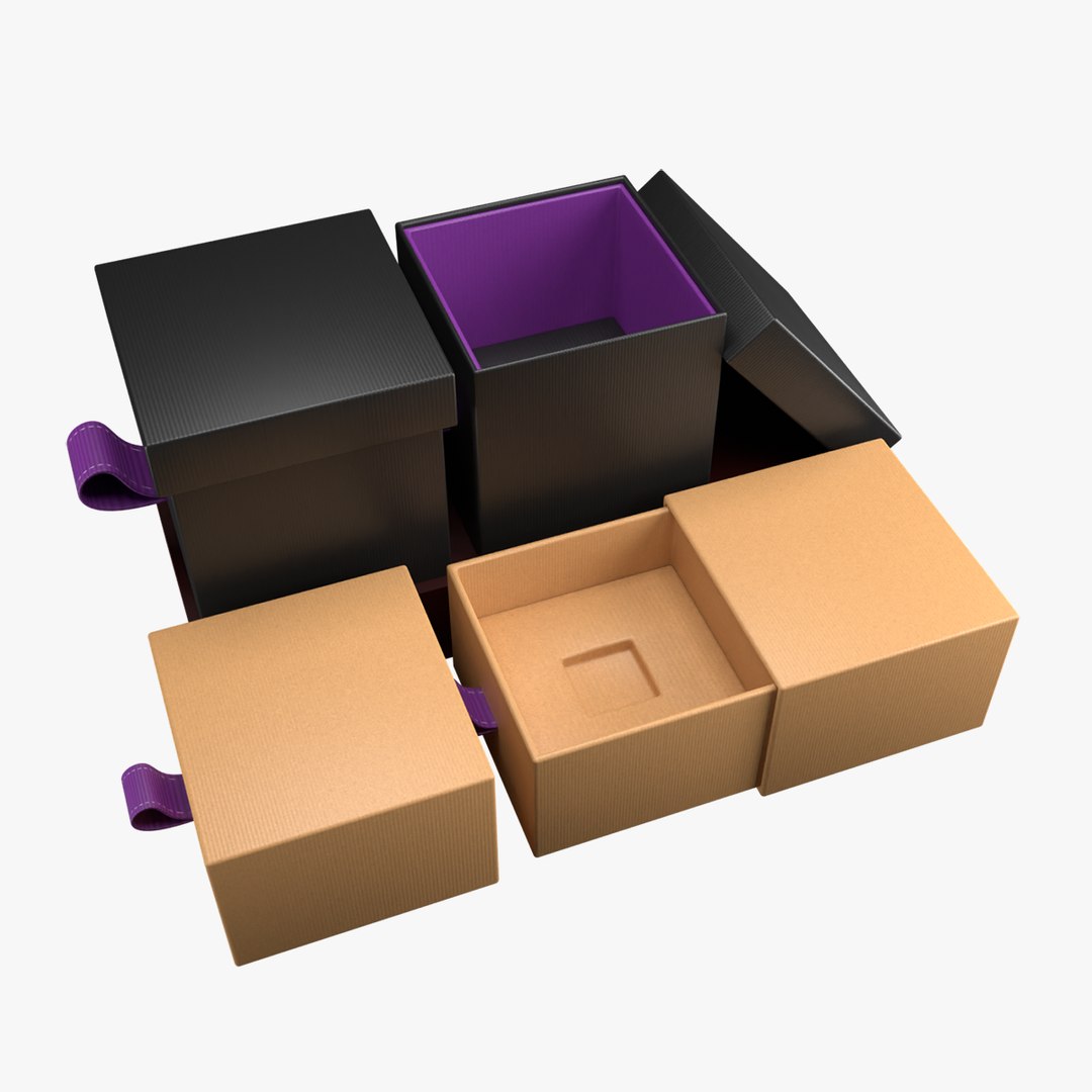 3D model Gift Boxes Model with Cardboard Material Blender1 - TurboSquid ...
