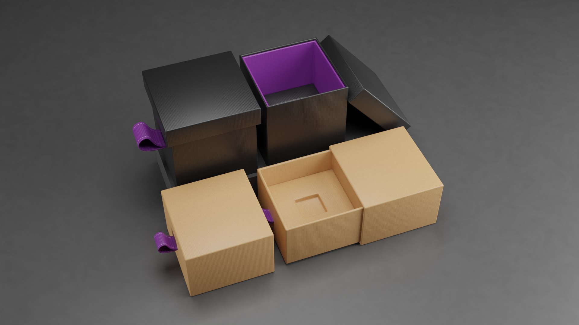 3D model Gift Boxes Model with Cardboard Material Blender1 - TurboSquid ...