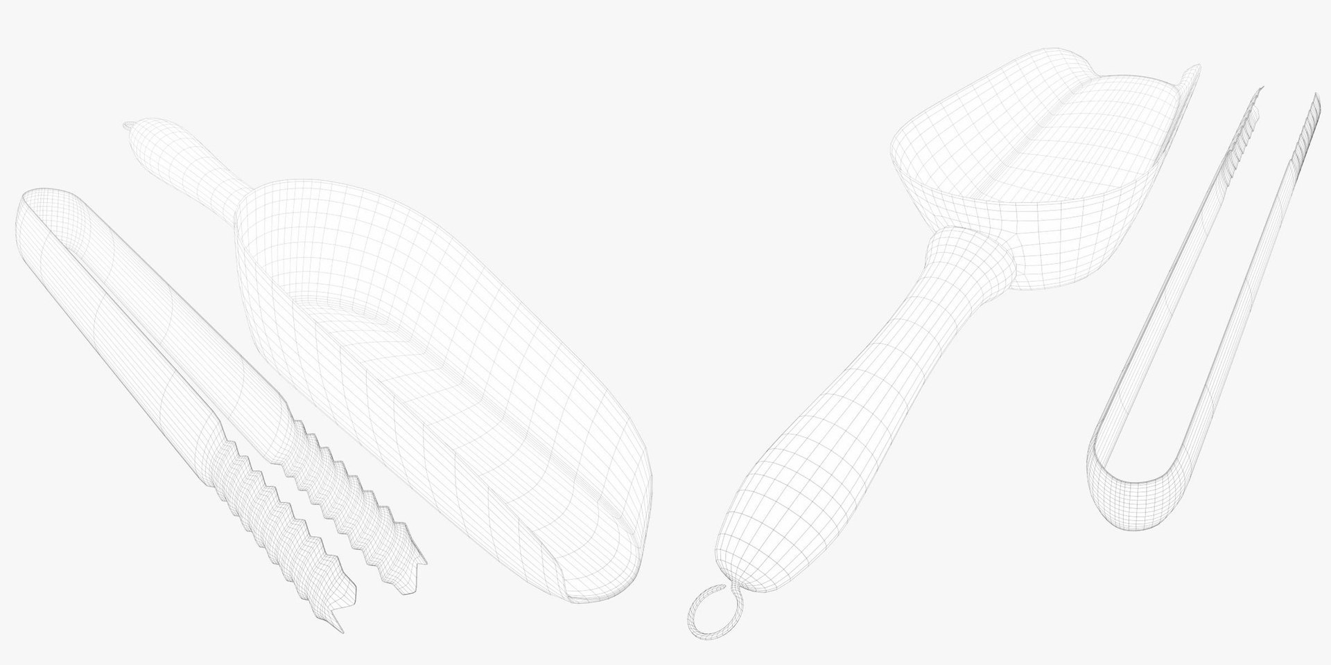 Ice Scoop And Tongs 3D Model - TurboSquid 2056886