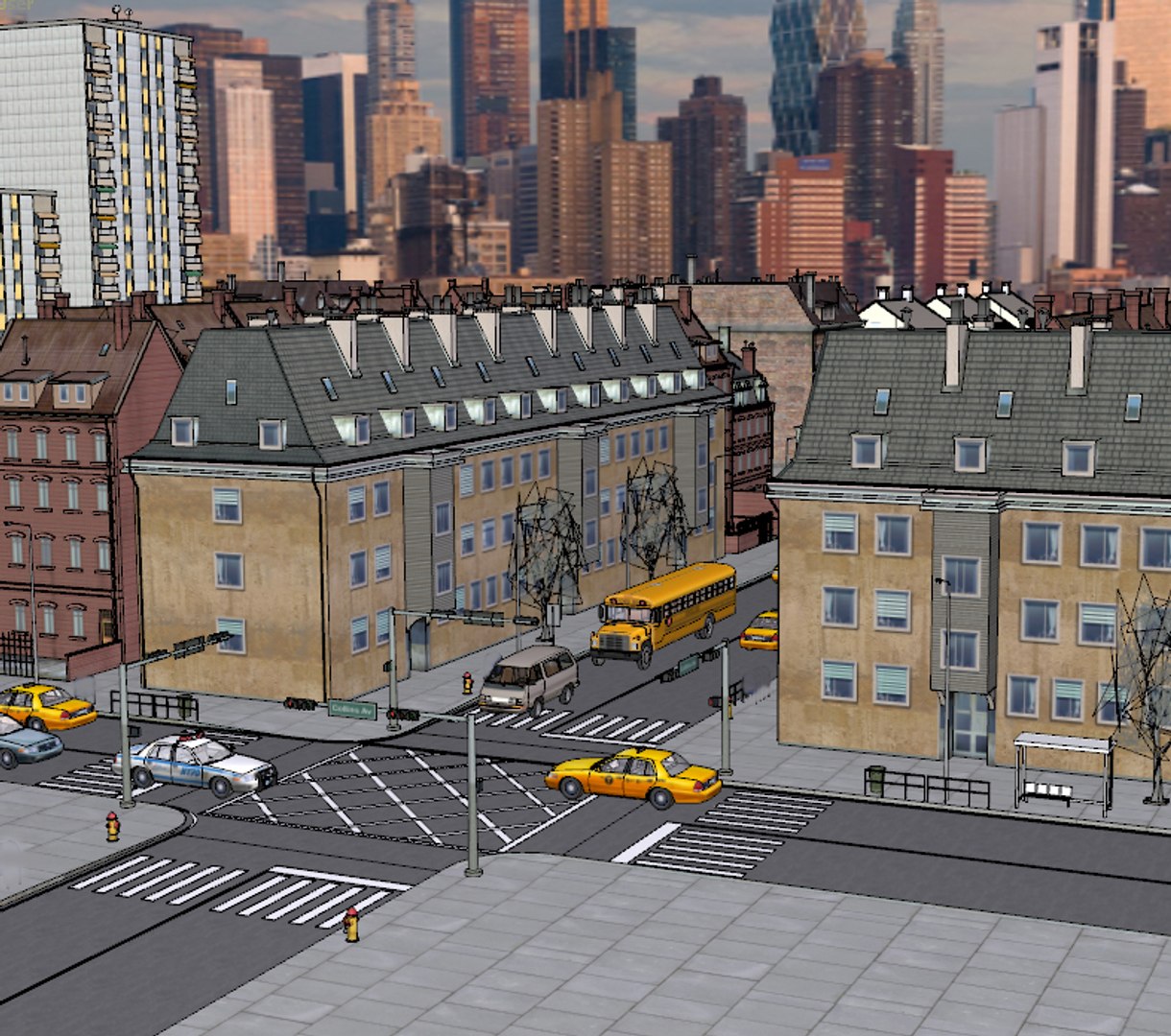 city building bronx style 3d model