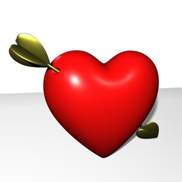 3d heart arrow