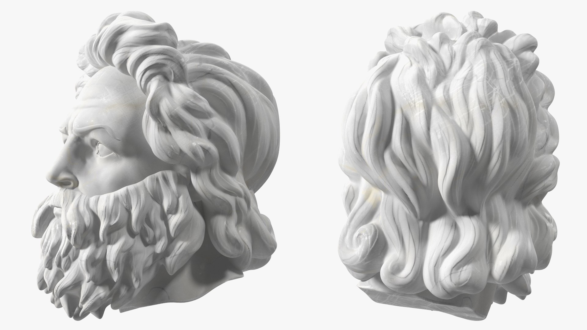 Poseidon Head Marble 3D - TurboSquid 1772727
