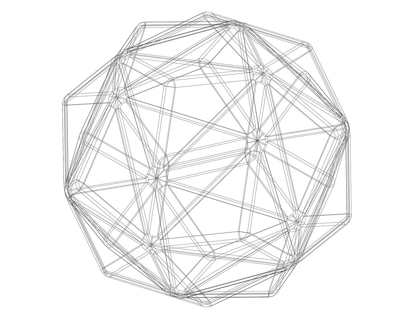 Wireframe Shape Small Triambic Icosahedron 3D Model - TurboSquid 2176090