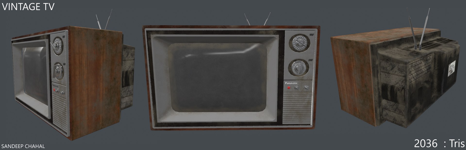 3d Model Vintage Tv
