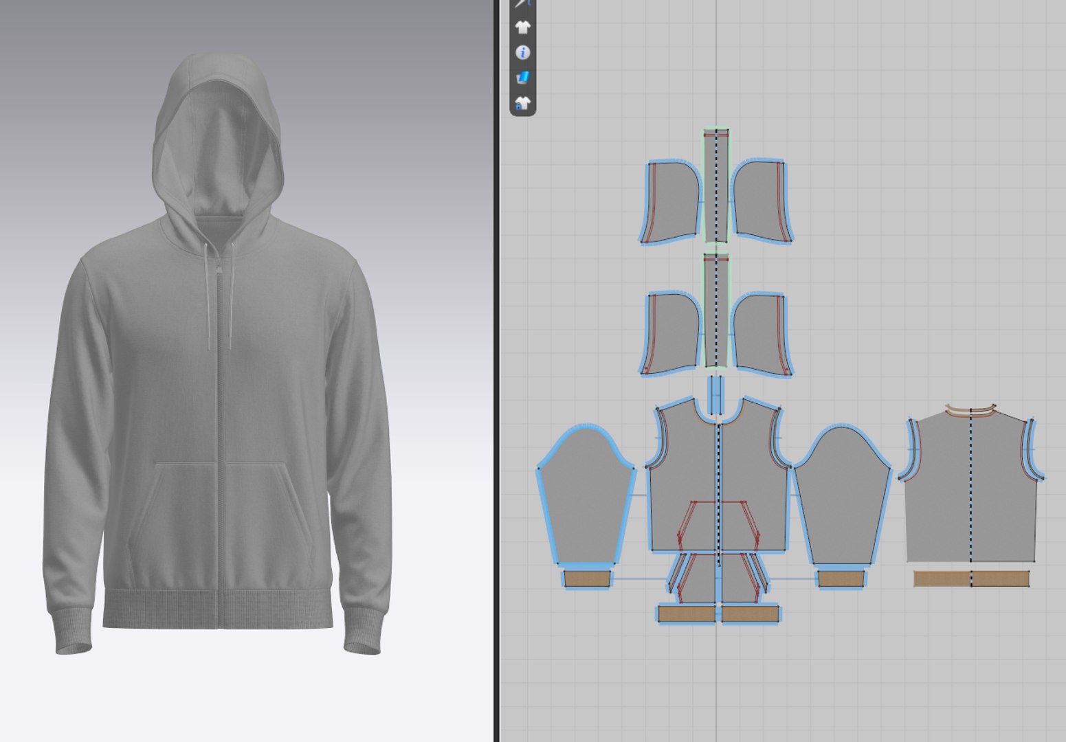 3D Male Front Zip HoodieHood Up 3D Model Model - TurboSquid 2322216