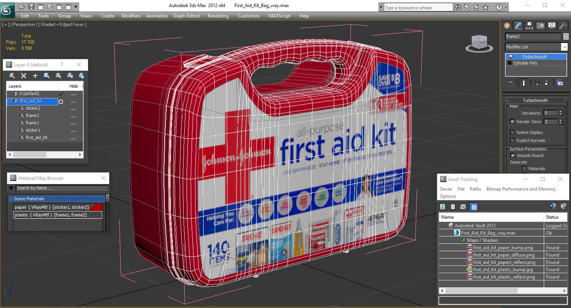 3D aid kit bag model - TurboSquid 1329111