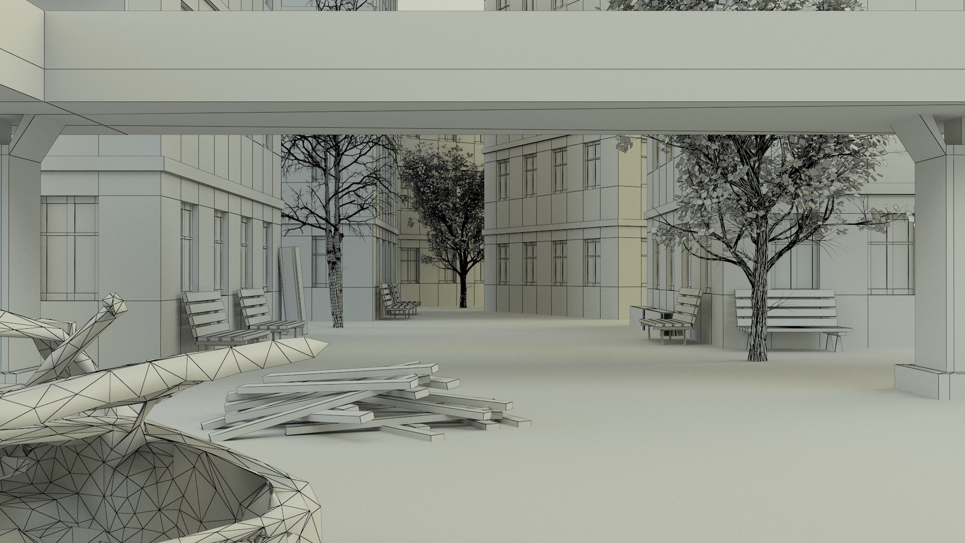 3D Abandoned City Scene Design 3D Model - TurboSquid 2209225