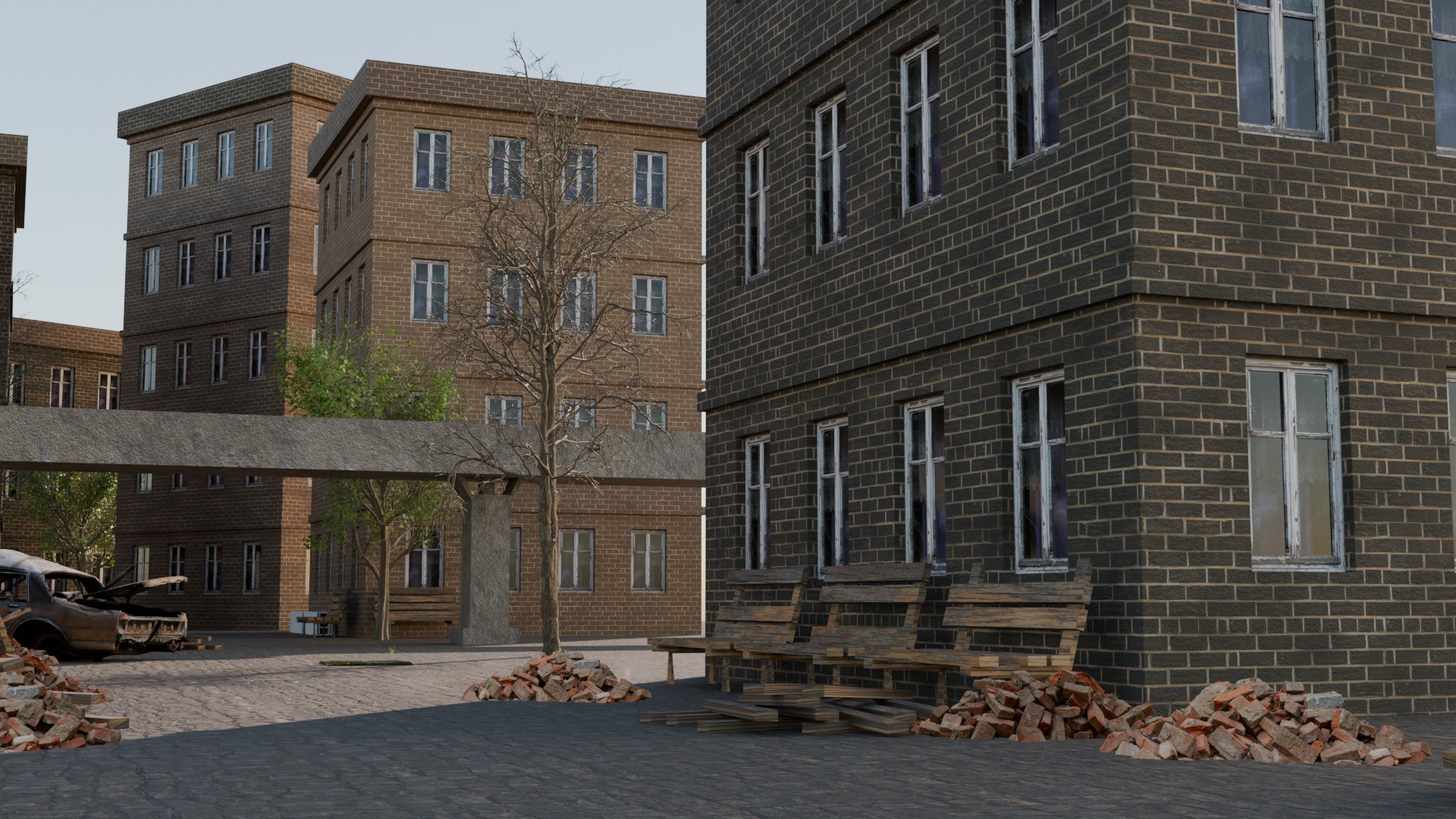 3D Abandoned City Scene Design 3D Model - TurboSquid 2209225