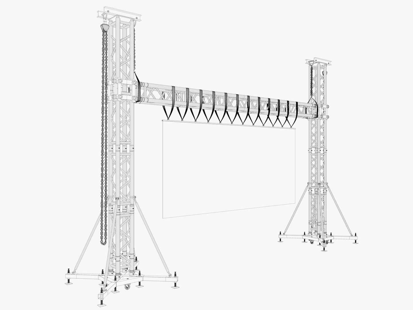 Led Video Wall Truss 3D Model - TurboSquid 2335737