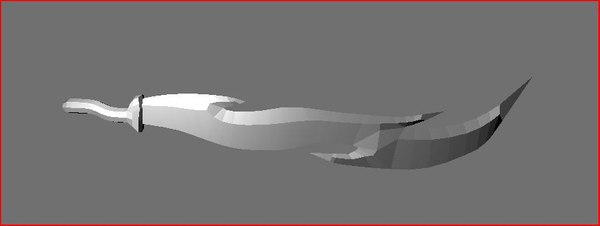 sharp curved blade 3d model