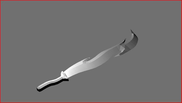 sharp curved blade 3d model