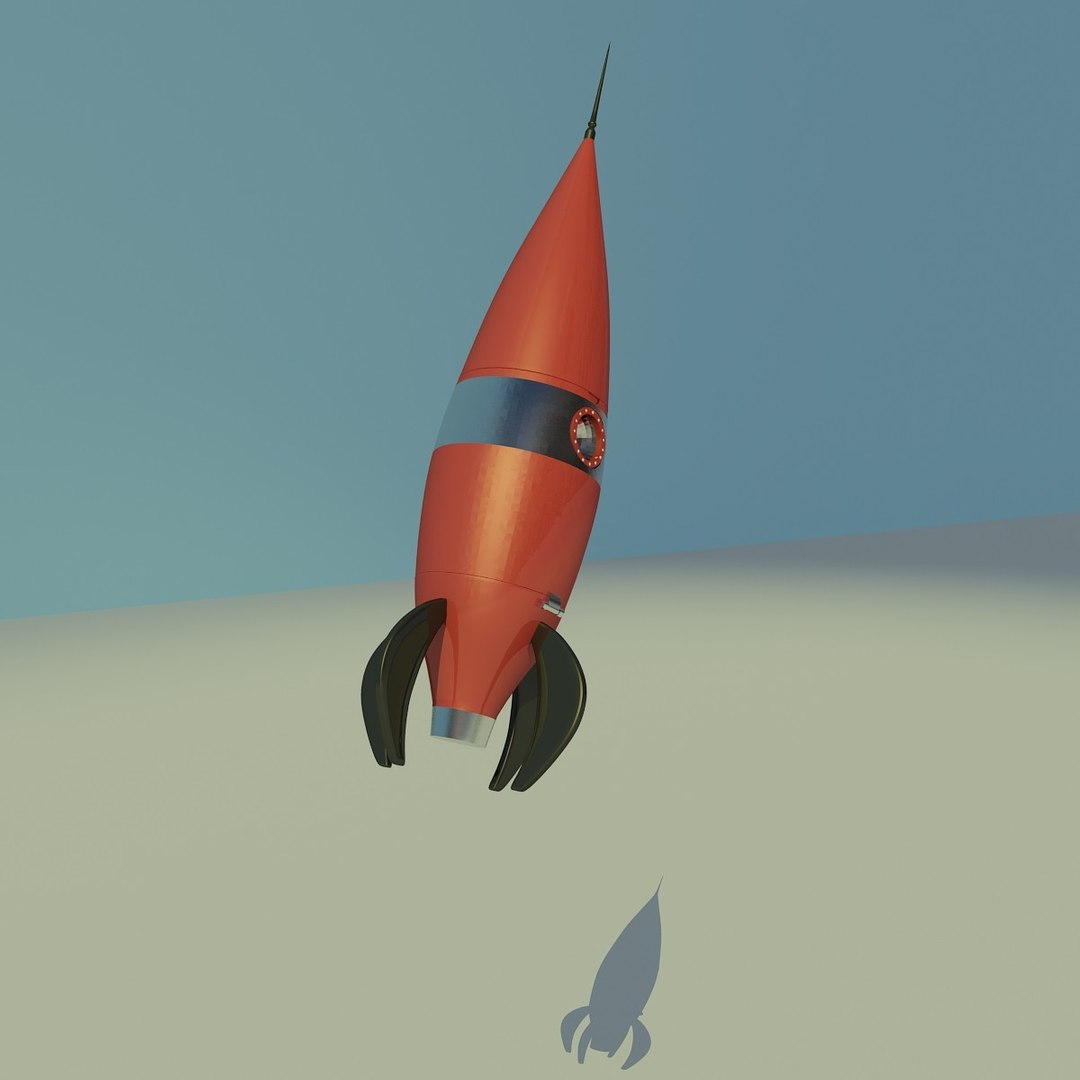 Retro Rocket Space 3d Model