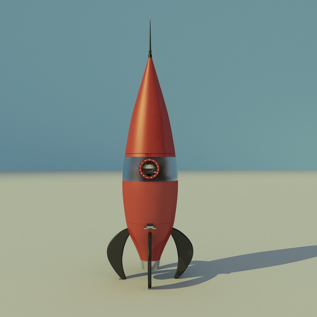 Retro Rocket Space 3d Model