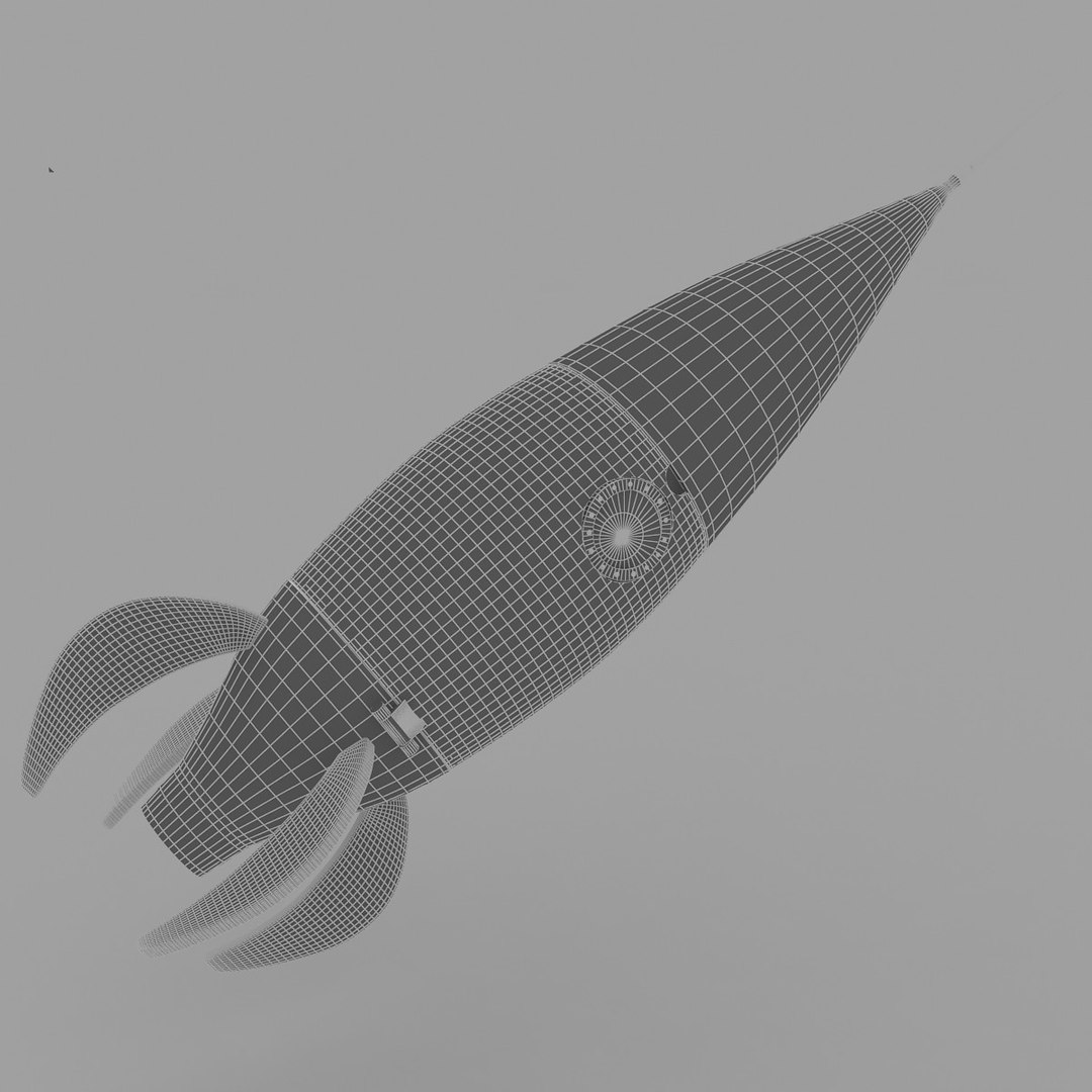 Retro Rocket Space 3d Model