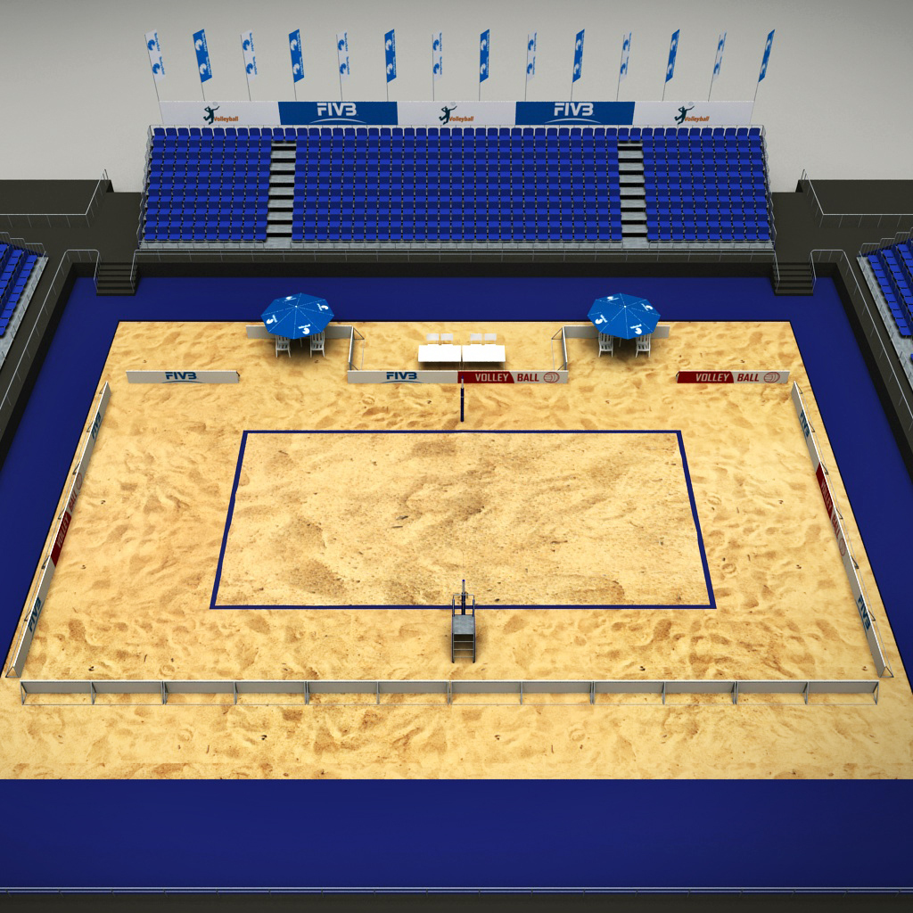 3d model volleyball court