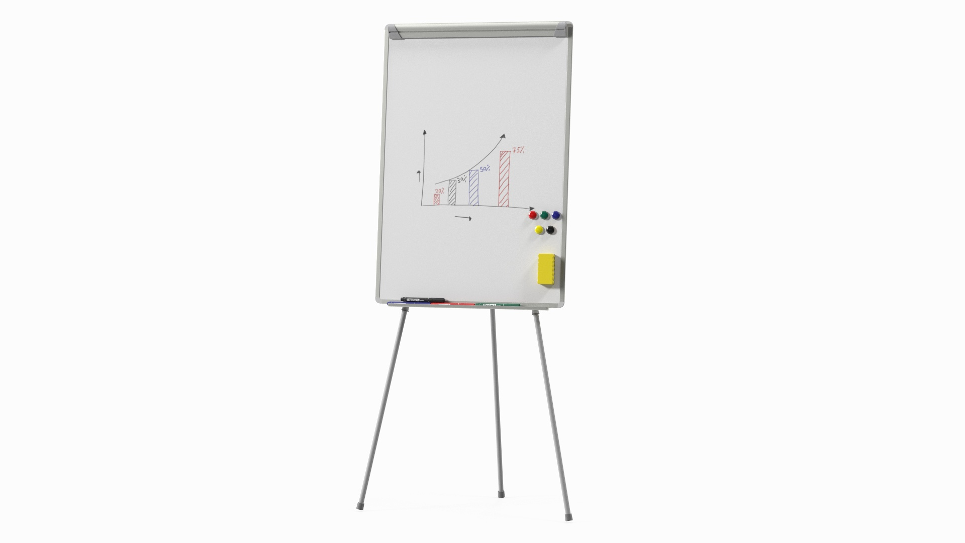Flip Chart Stand With Magnets And Sponge 3D Model - TurboSquid 2236682