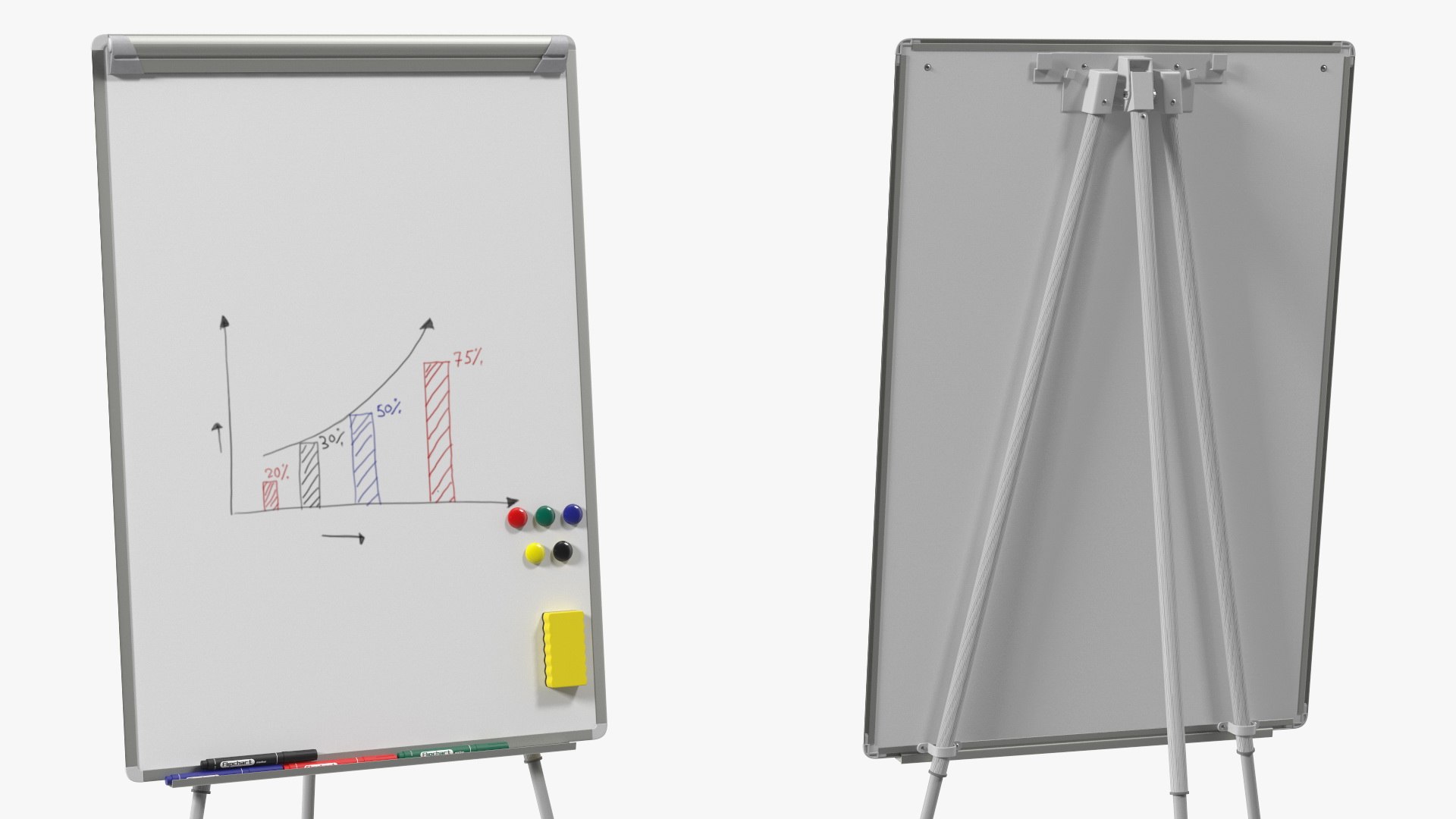 Flip Chart Stand With Magnets And Sponge 3D Model - TurboSquid 2236682