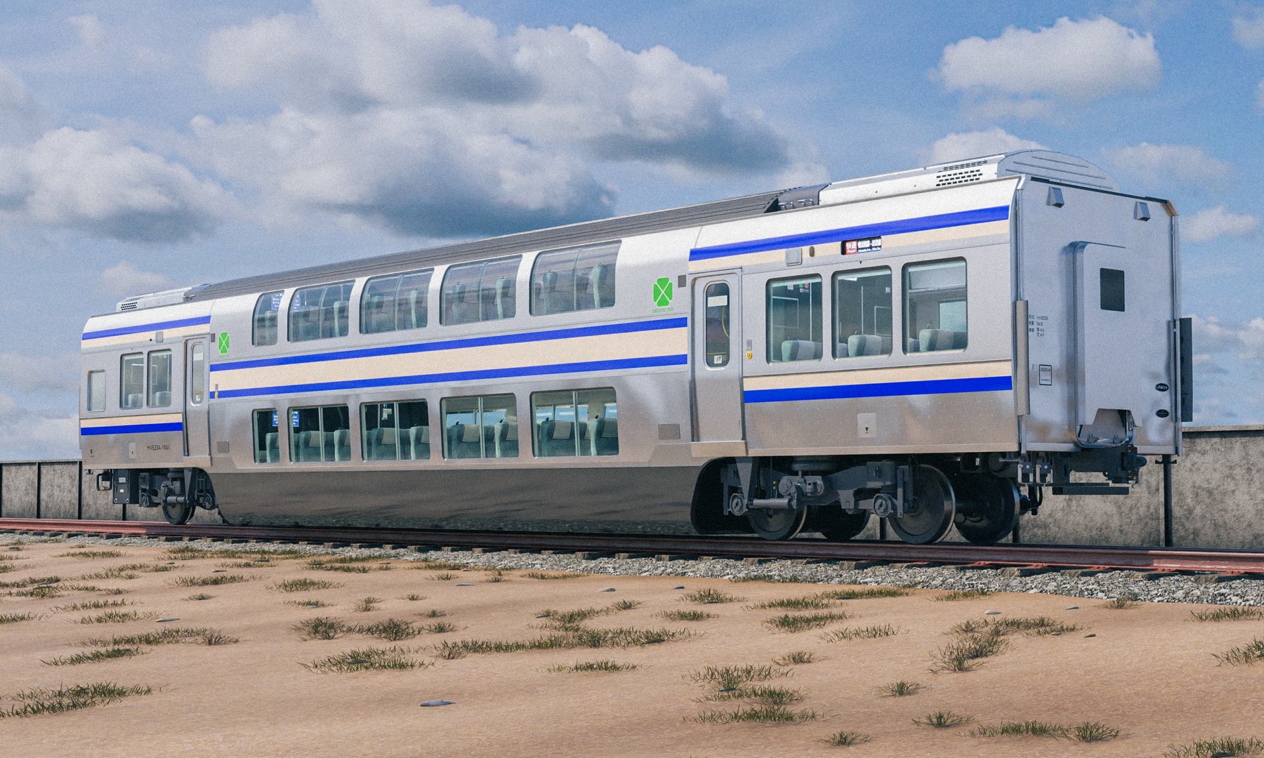 Rigged Japanese Train 3D Model 3DCG Yokosuka Sobu Line E235-1000 Series Green Car 3D ...