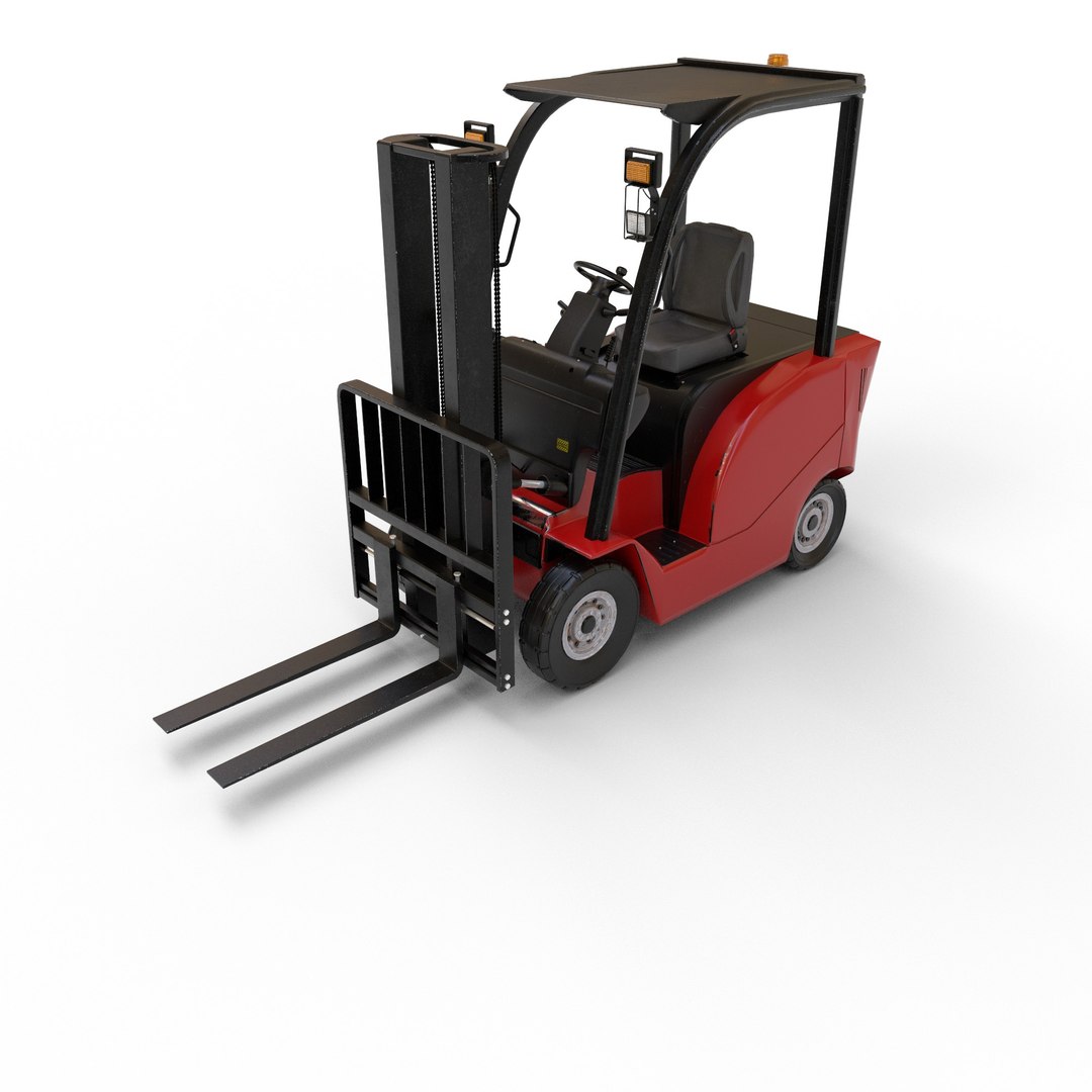 3D Red Generic Forklift - TurboSquid 2153309