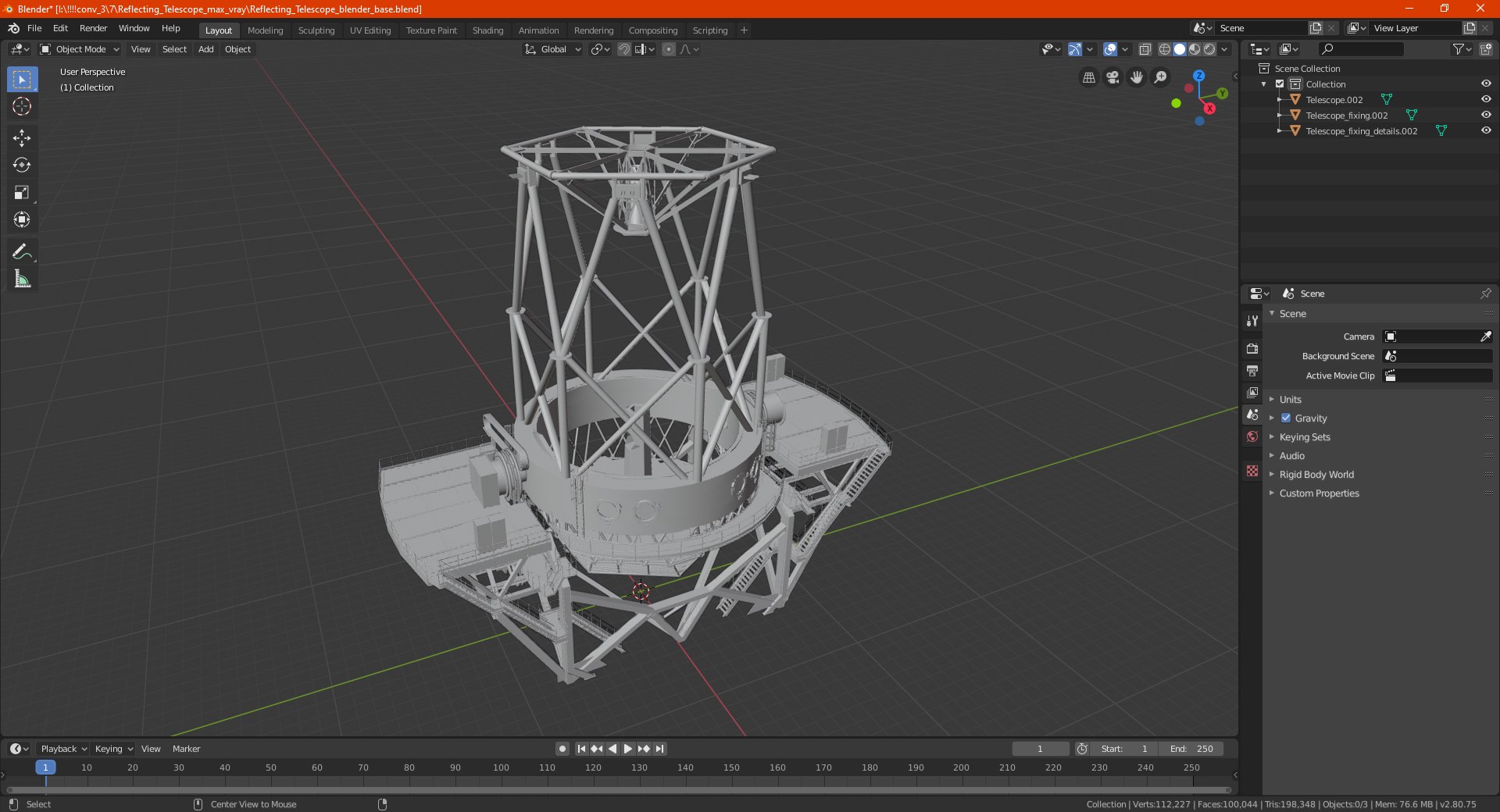 3D reflecting telescope model - TurboSquid 1653265