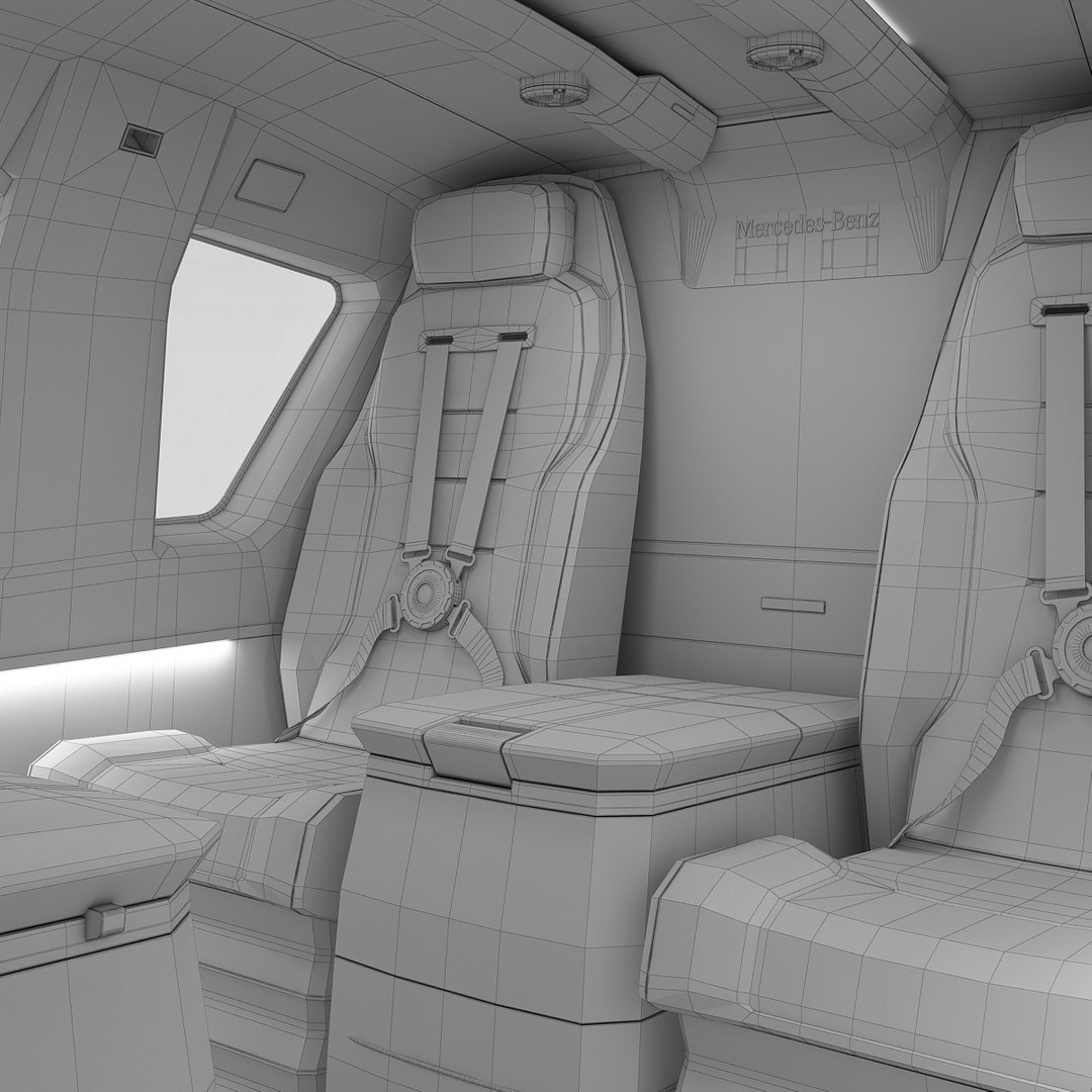 3d Mercedes-benz Helicopter Interior Model