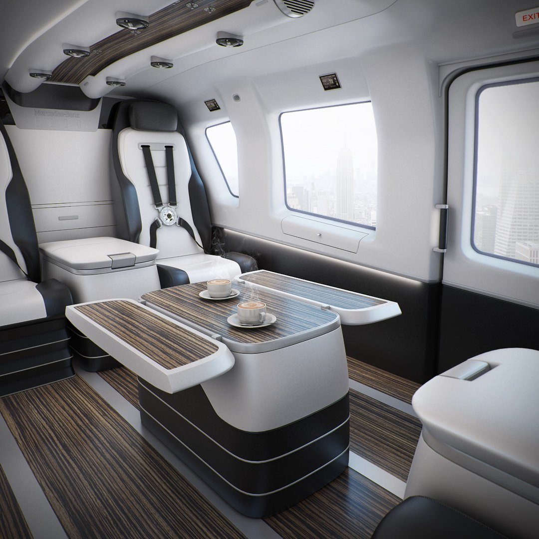 3d Mercedes-benz Helicopter Interior Model