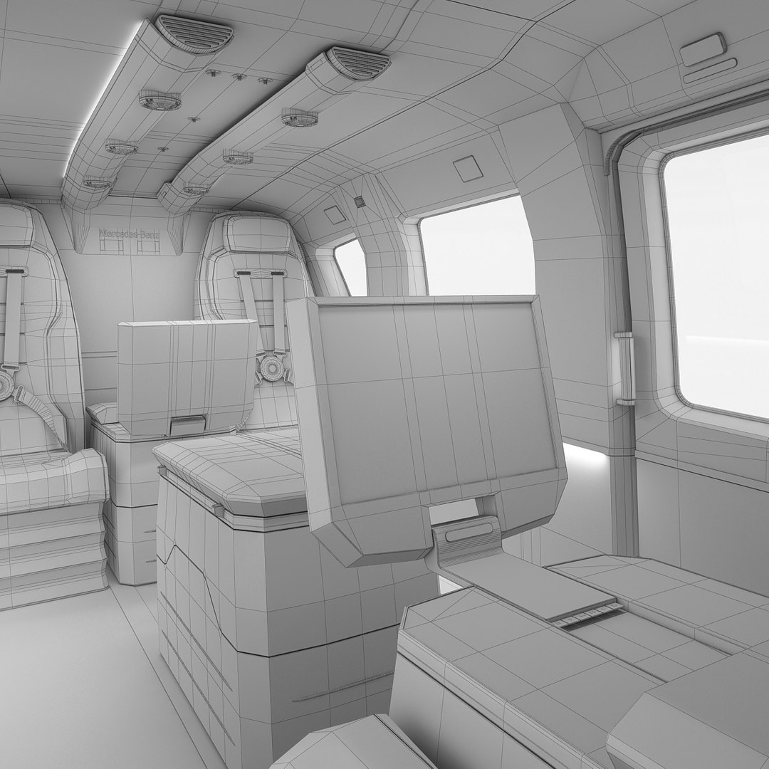3d Mercedes-benz Helicopter Interior Model