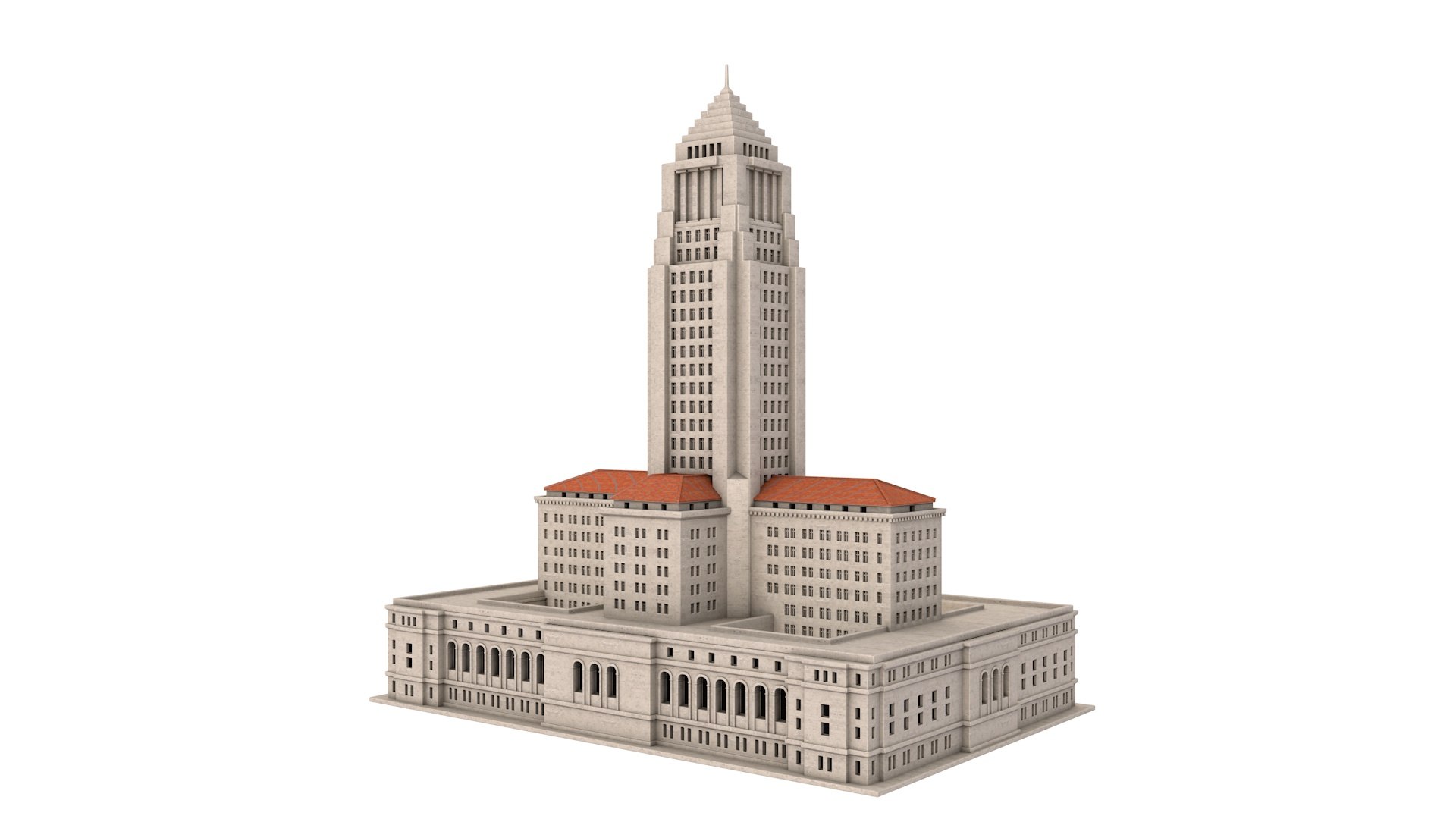 3D Los Angeles City Hall Model - TurboSquid 2129364