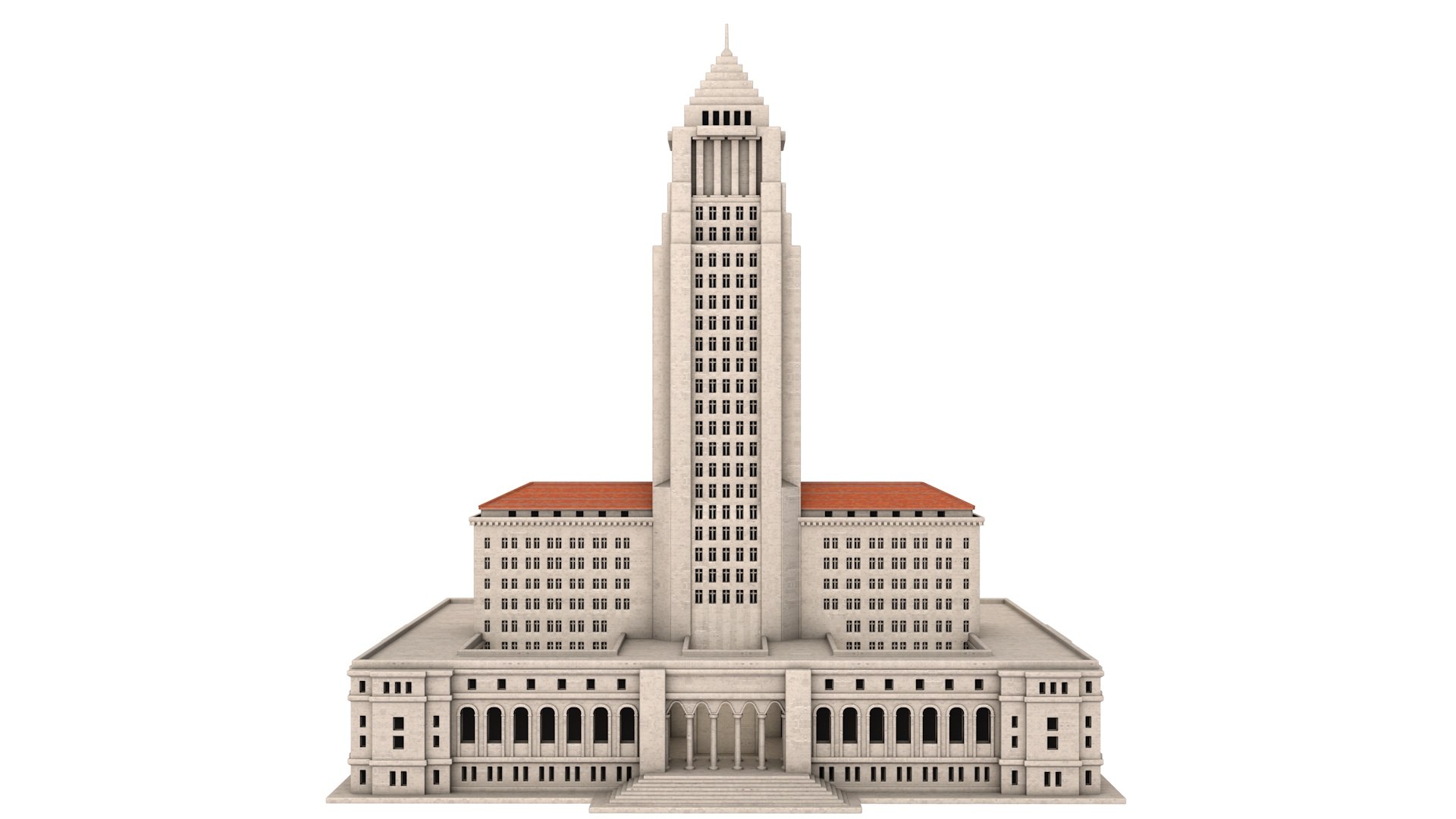 3D Los Angeles City Hall Model - TurboSquid 2129364