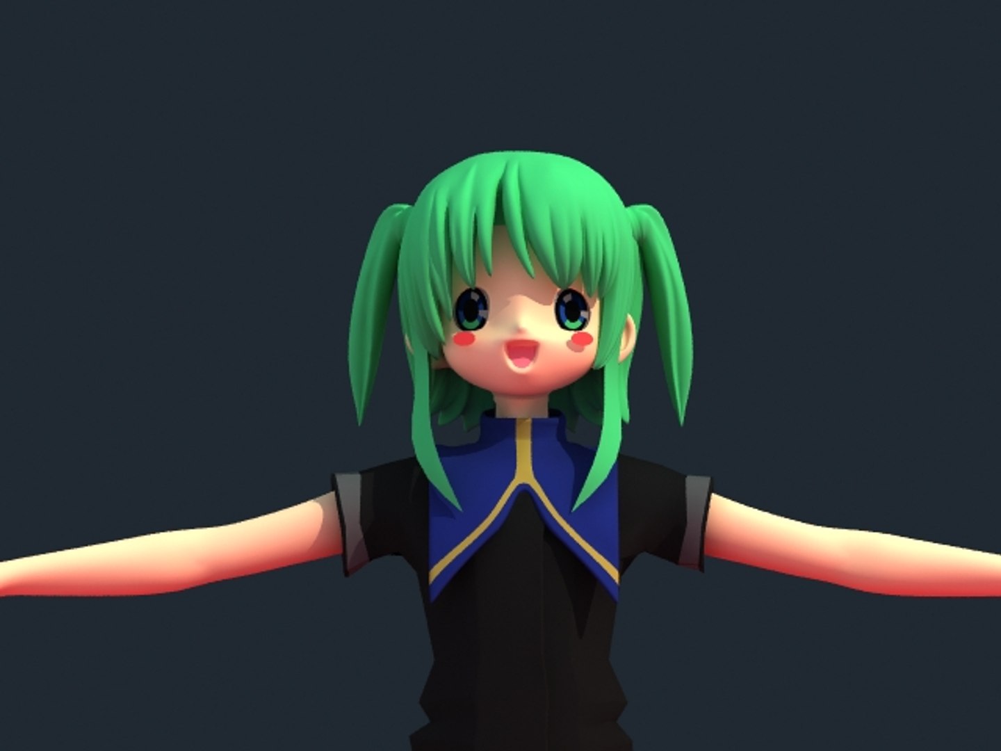 3d Model Of Anime Character