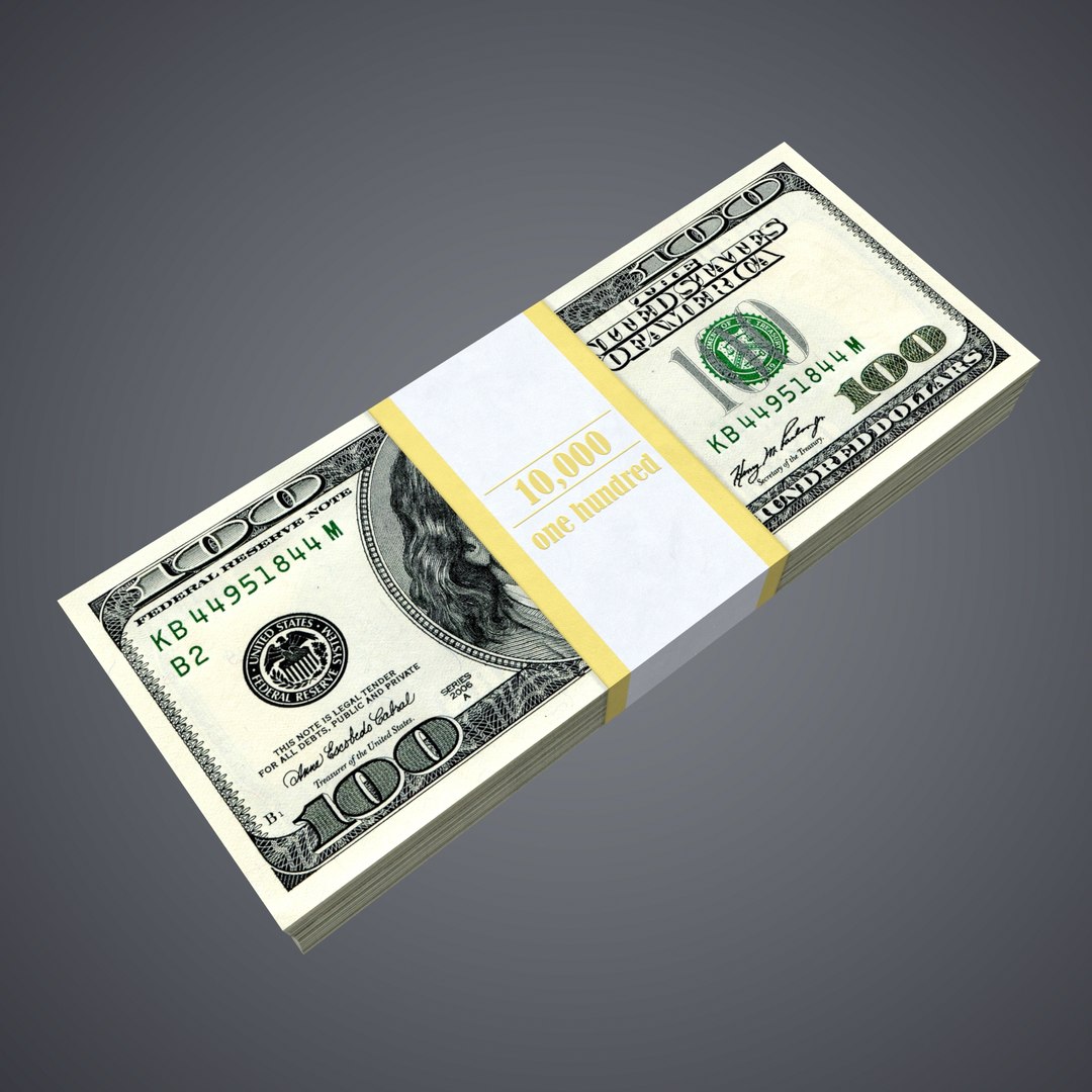 100 Dollar Bills Pack 3D Model - TurboSquid 1337660