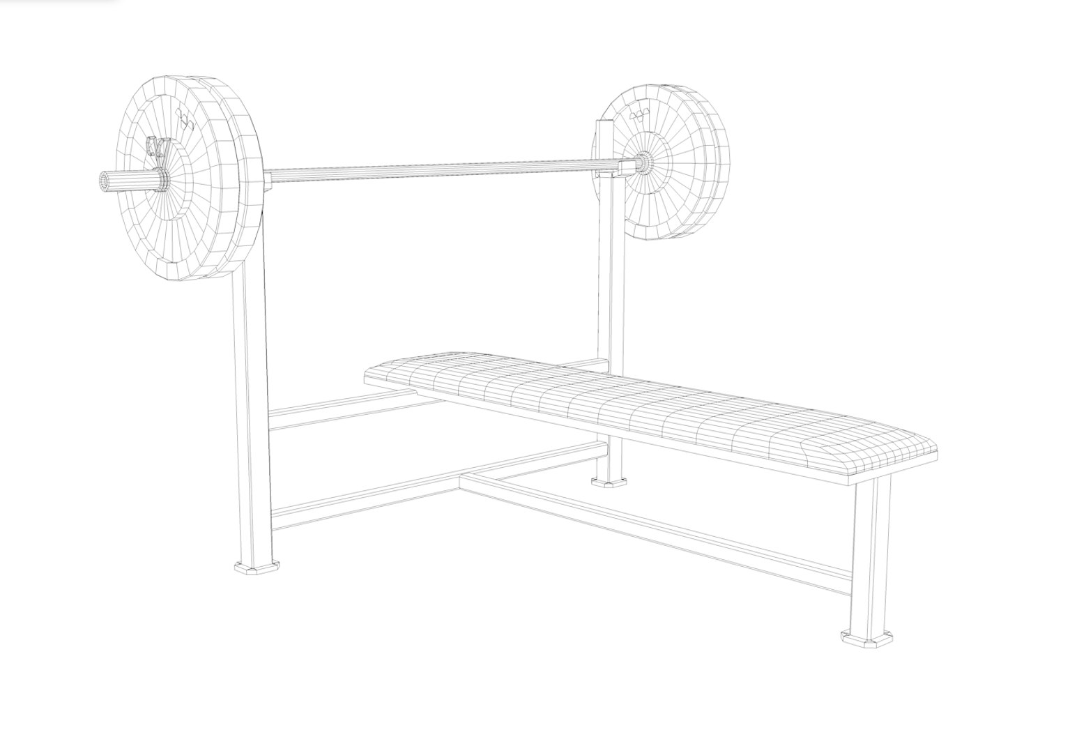 Bench Press 3d Model