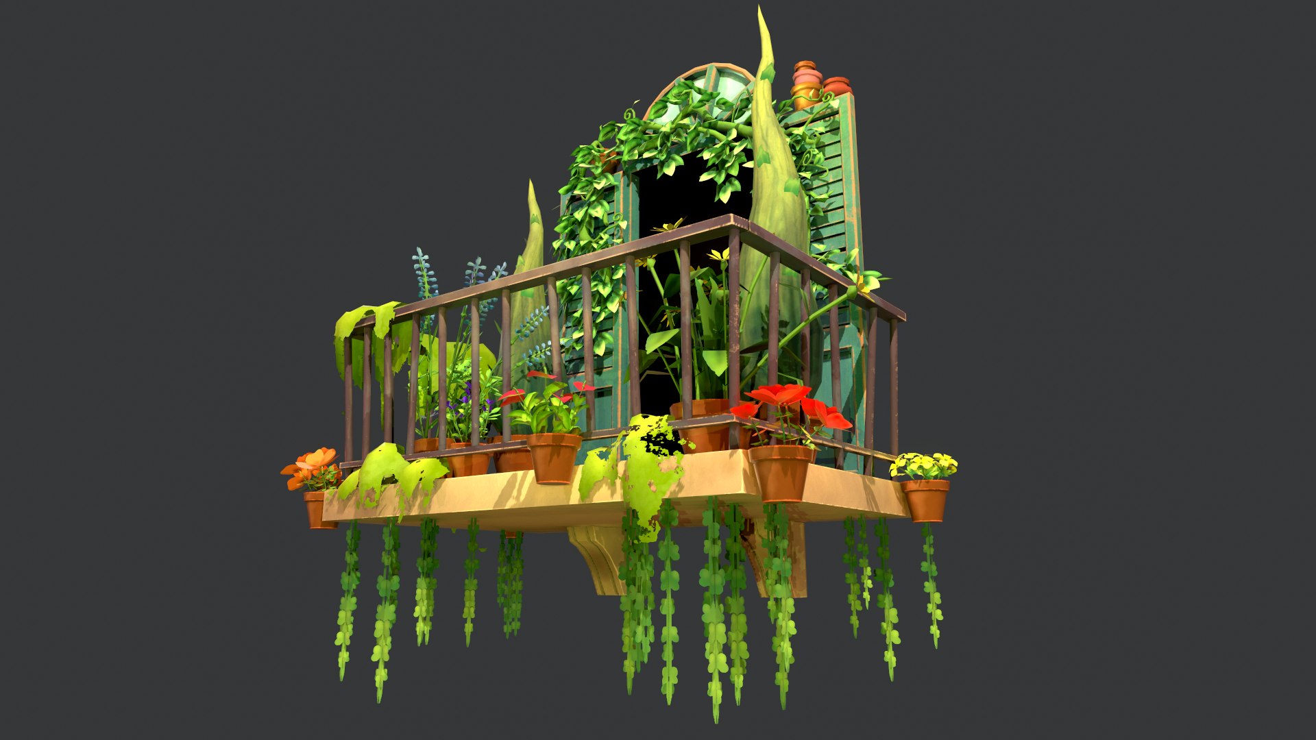 Stylized Summer Balcony 3D Model - TurboSquid 1631887