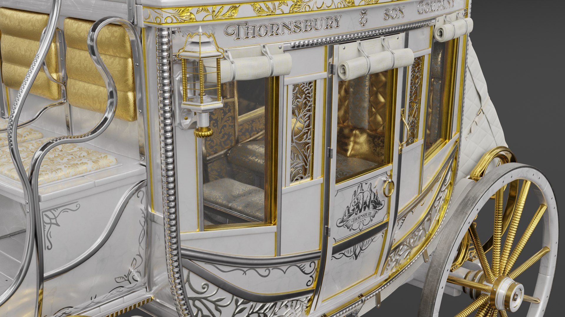 Stage Coach Carriage White 3D Model - TurboSquid 2225175