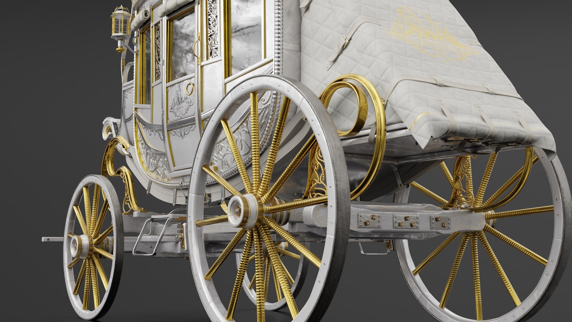 Stage Coach Carriage White 3D Model - TurboSquid 2225175