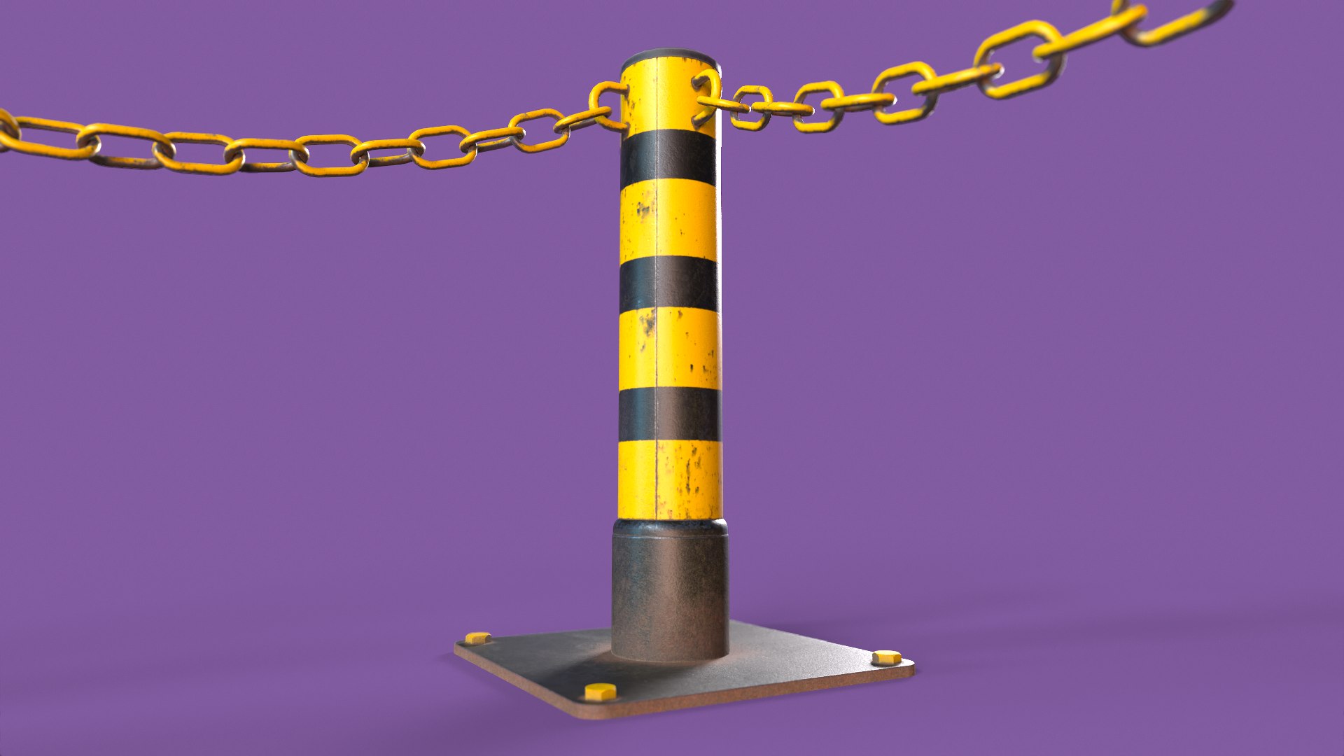 3D Post And Chain Model - TurboSquid 1779041